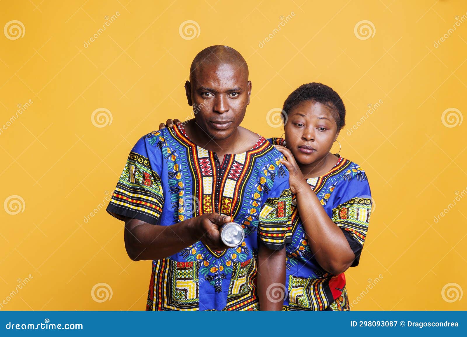 Terrified Couple Using Flashlight Portrait Stock Image - Image of ...