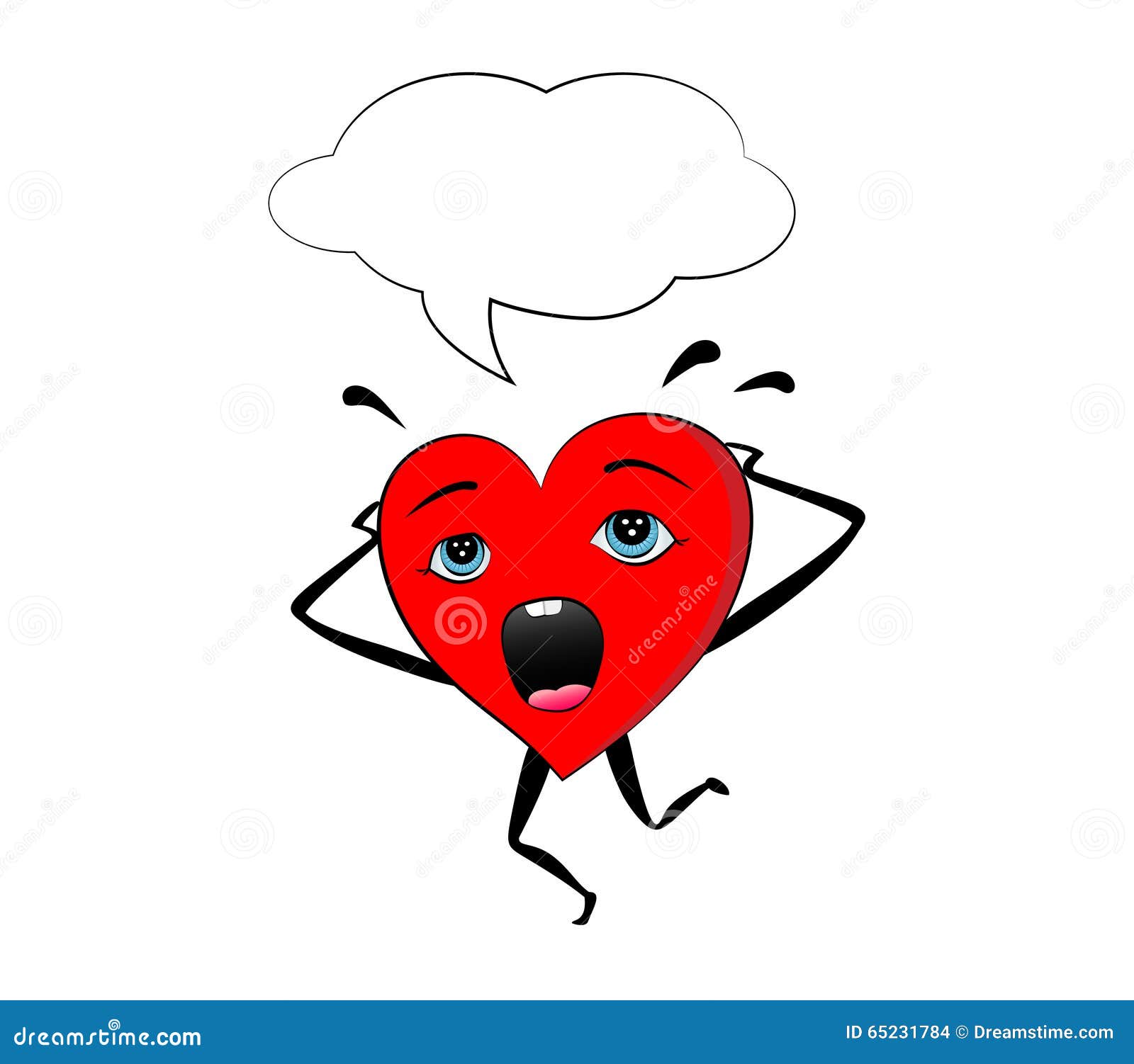 Terrified heart stock illustration. Illustration of speech - 65231784