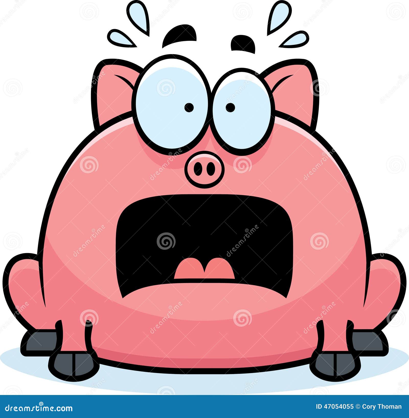 Terrified Little Pig stock vector. Illustration of screaming - 47054055