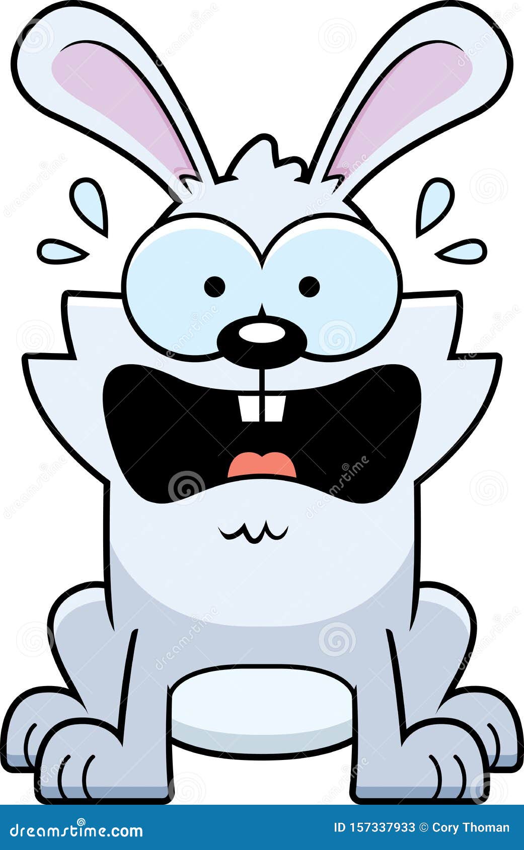 Terrified Little Rabbit stock vector. Illustration of panicking - 157337933