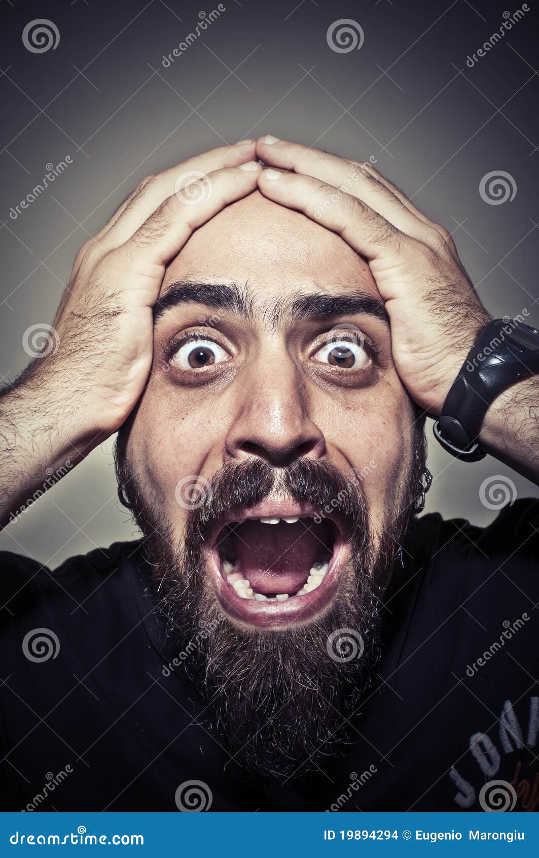 Terrified man stock photo. Image of profile, pain, despair - 19894294
