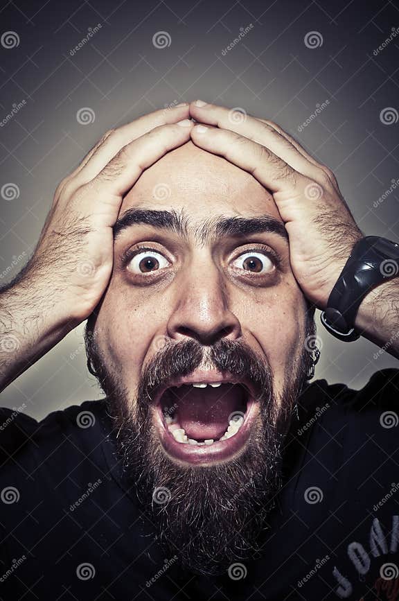 Terrified man stock photo. Image of profile, pain, despair - 19894294