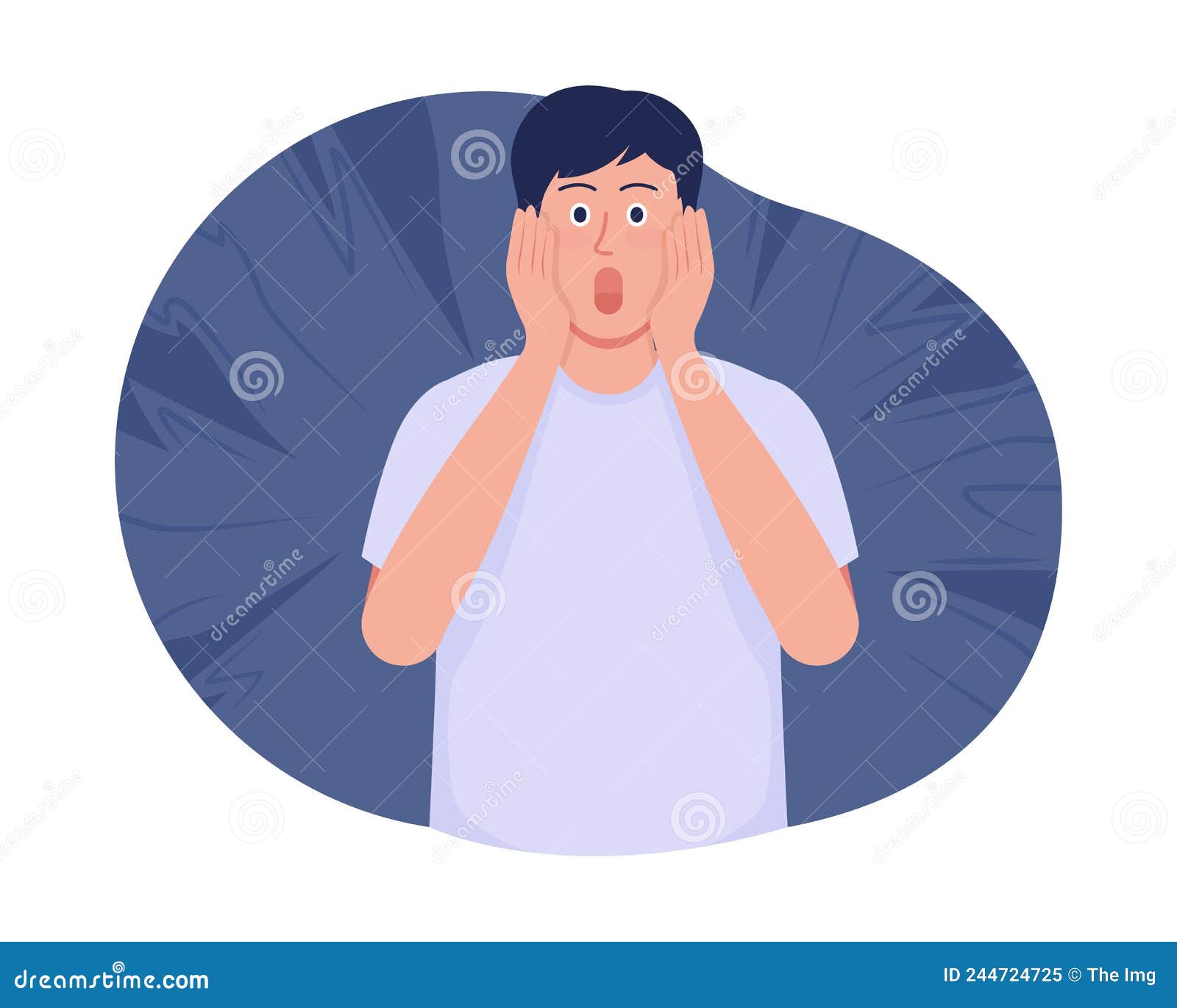 Terrified Man 2D Vector Isolated Illustration Stock Vector ...