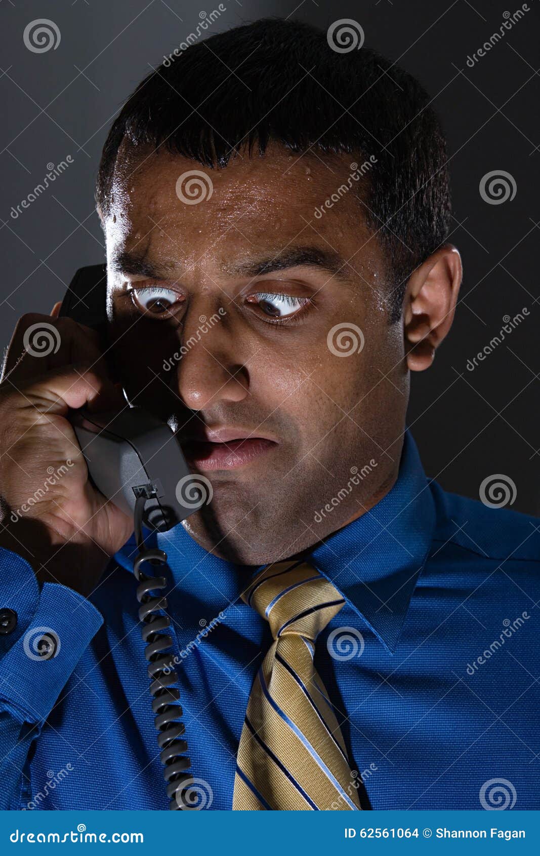 Terrified man on phone stock photo. Image of nervous - 62561064
