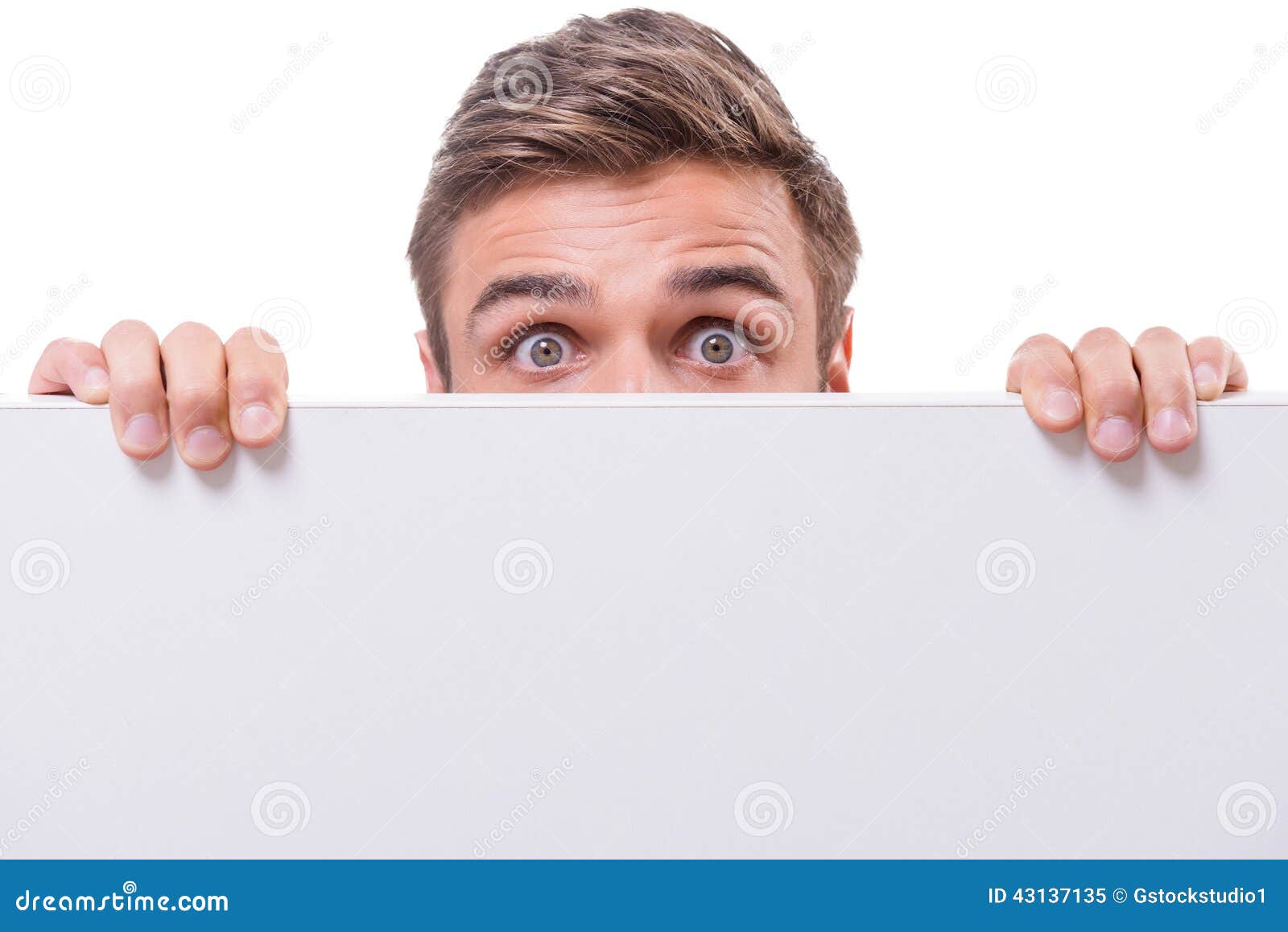 Terrified man. stock image. Image of copy, college, achievement - 43137135