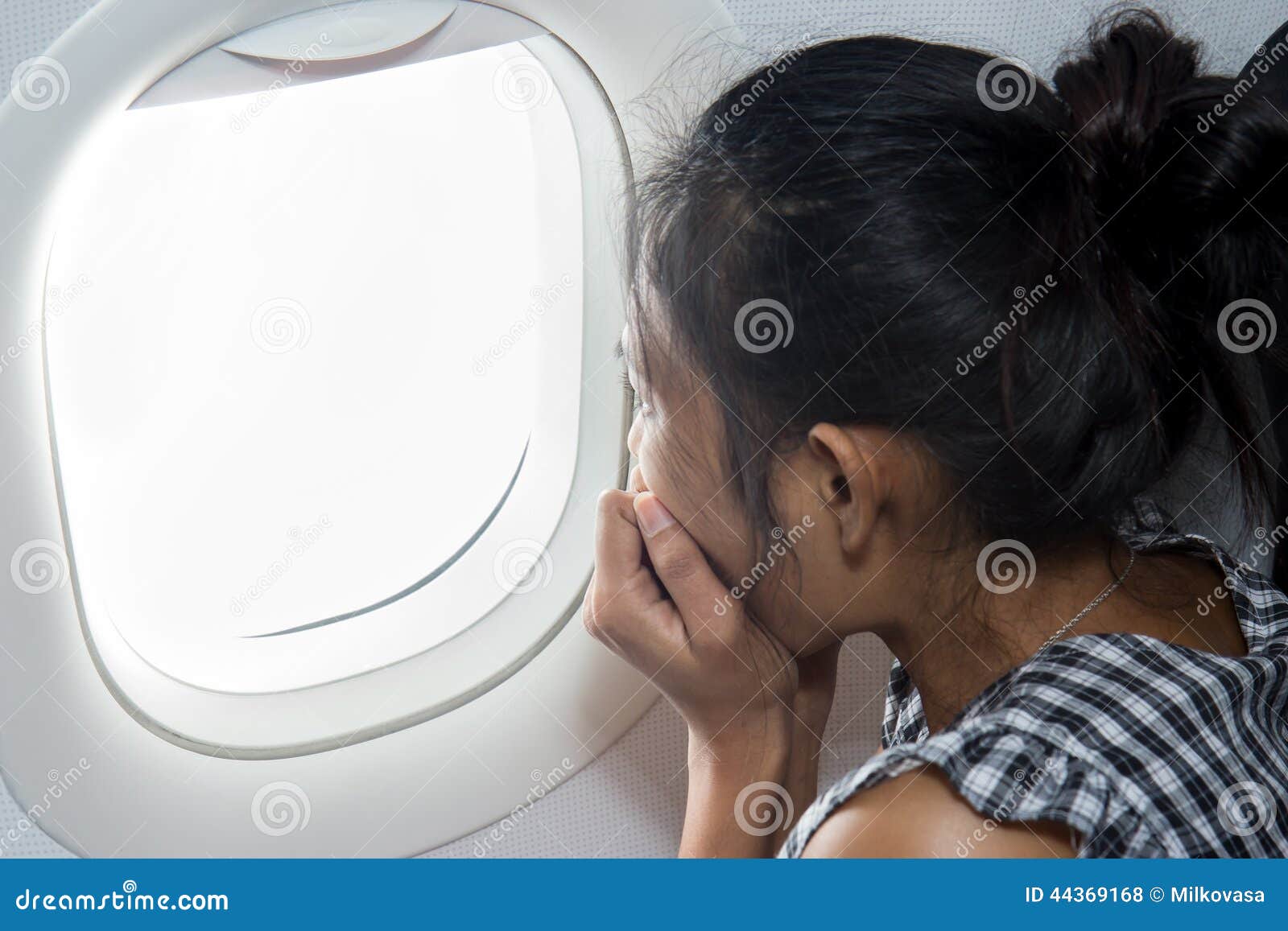 Terrified Passenger on a Plane Stock Photo - Image of flight, horror ...