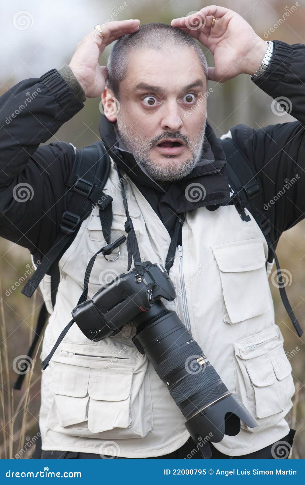 Terrified photographer. stock image. Image of long, crime - 22000795