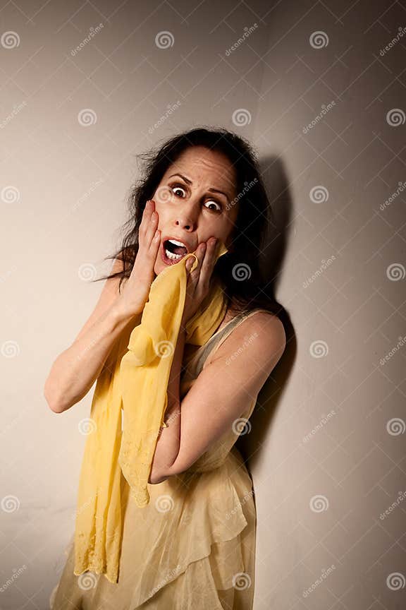 Terrified Woman stock photo. Image of pretty, fear, woman - 12540252