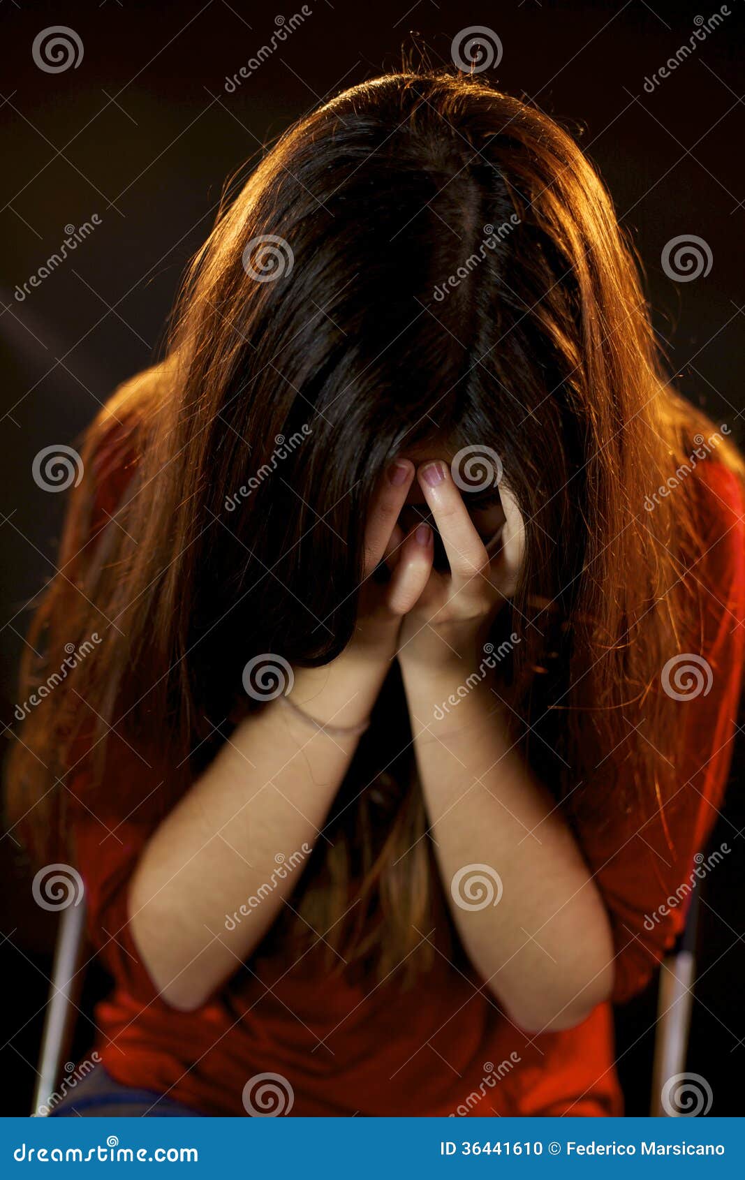 Scared Crying Woman