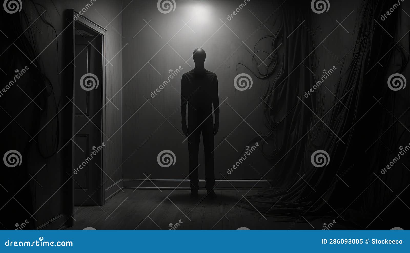 Terrifying Abstract Image of the Slender Man in a Hidden Face Room ...