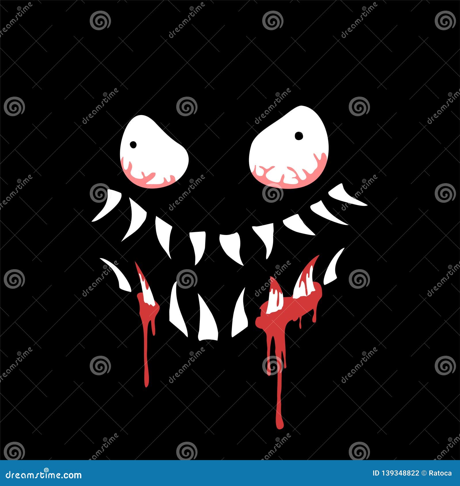 Terrifying Face Illustration Cartoon Vector | CartoonDealer.com #139350887