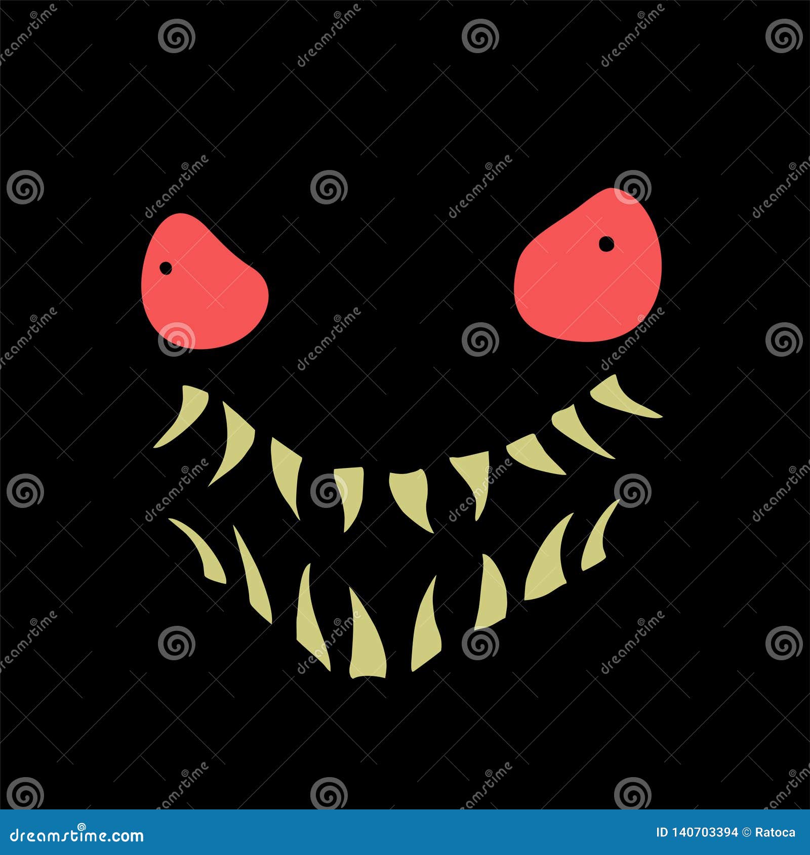 Terrifying Face Illustration Cartoon Vector | CartoonDealer.com #139348355