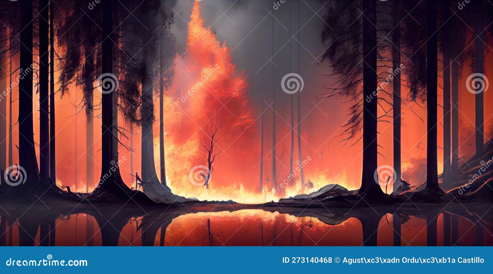 Terrifying Forest Fire, Out of Control. Ia Generative. Stock ...