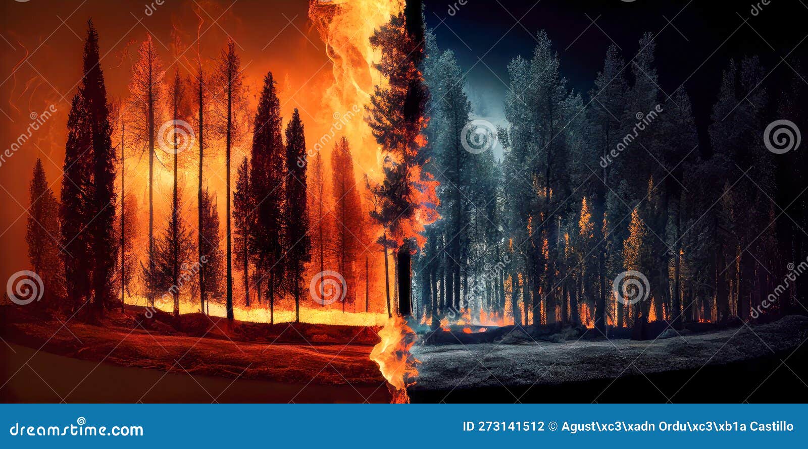 Terrifying Forest Fire, Out of Control. Ia Generative. Stock ...