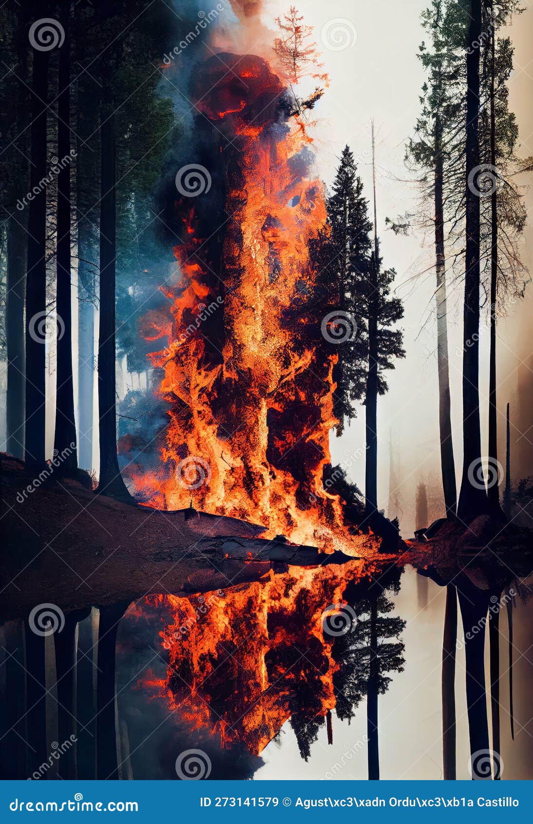 Terrifying Forest Fire, Out of Control. Ia Generative. Stock ...