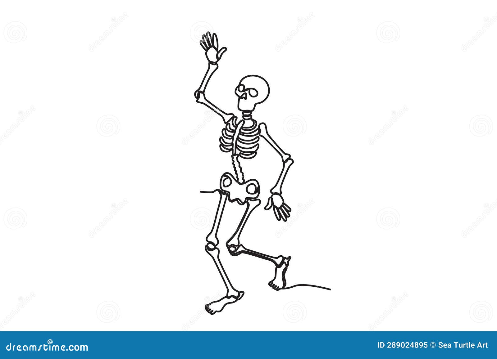 Skeleton Walking Jumping Greeting Scaring Halloween Poses Vector ...
