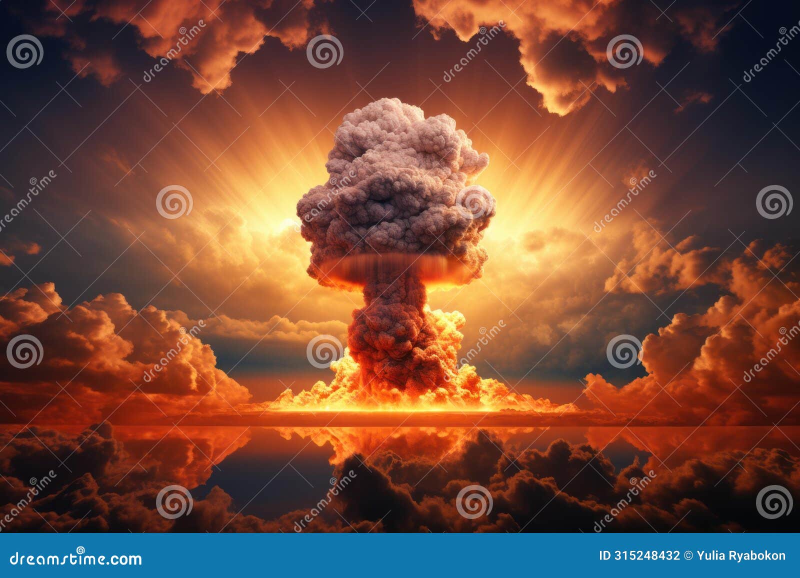 Terrifying Nuclear Explosion Cloud. Generate Ai Stock Photography ...