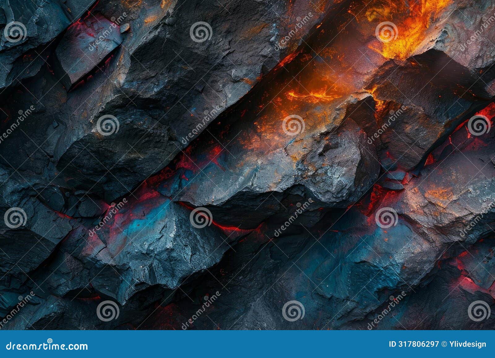 Terrifying Rocks Fire Explosion. Generate Ai Stock Image ...