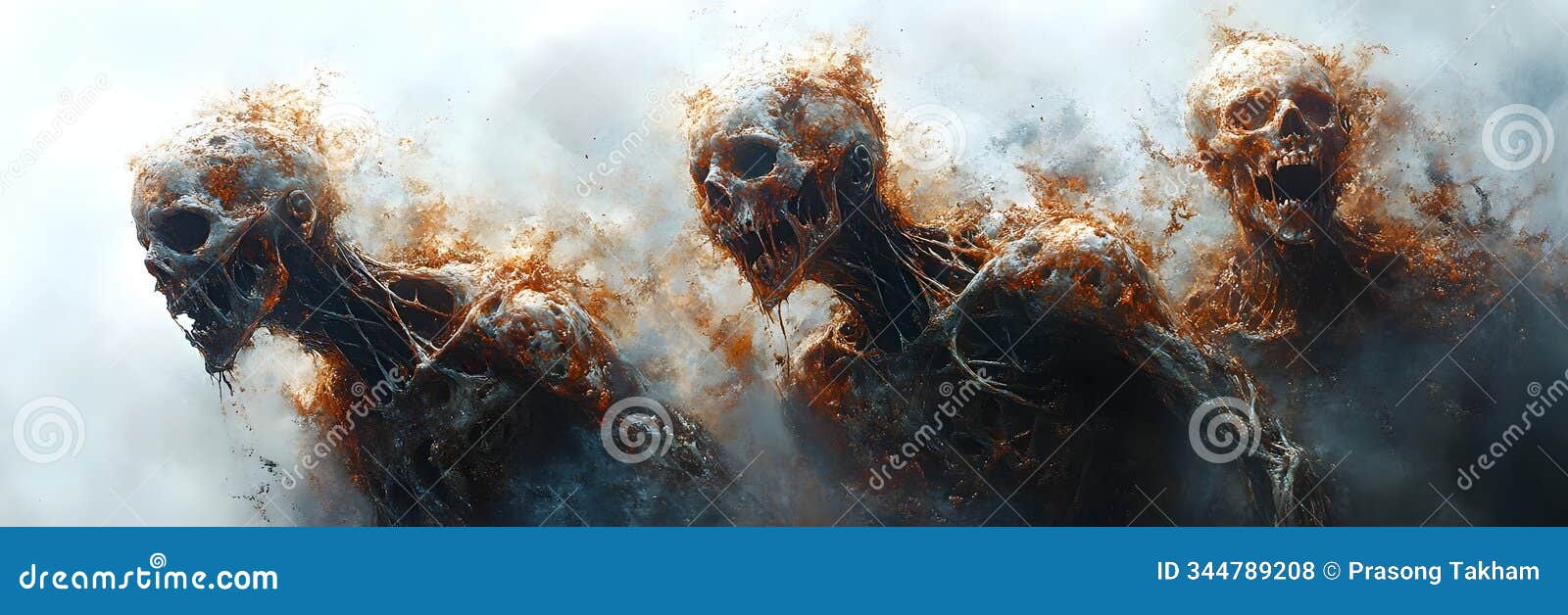 Terrifying Undead Creatures,skulls,and Monsters Emerging from the ...