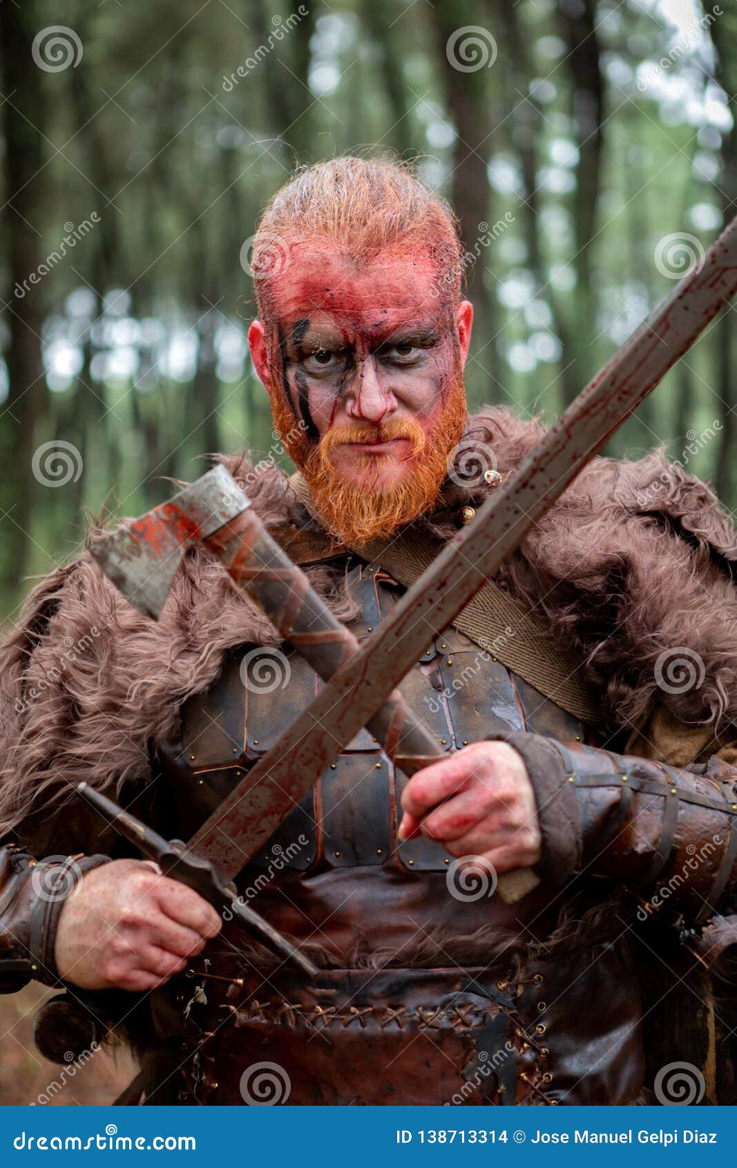 Terrifying Viking Prepared for the Fight Stock Photo - Image of furious ...