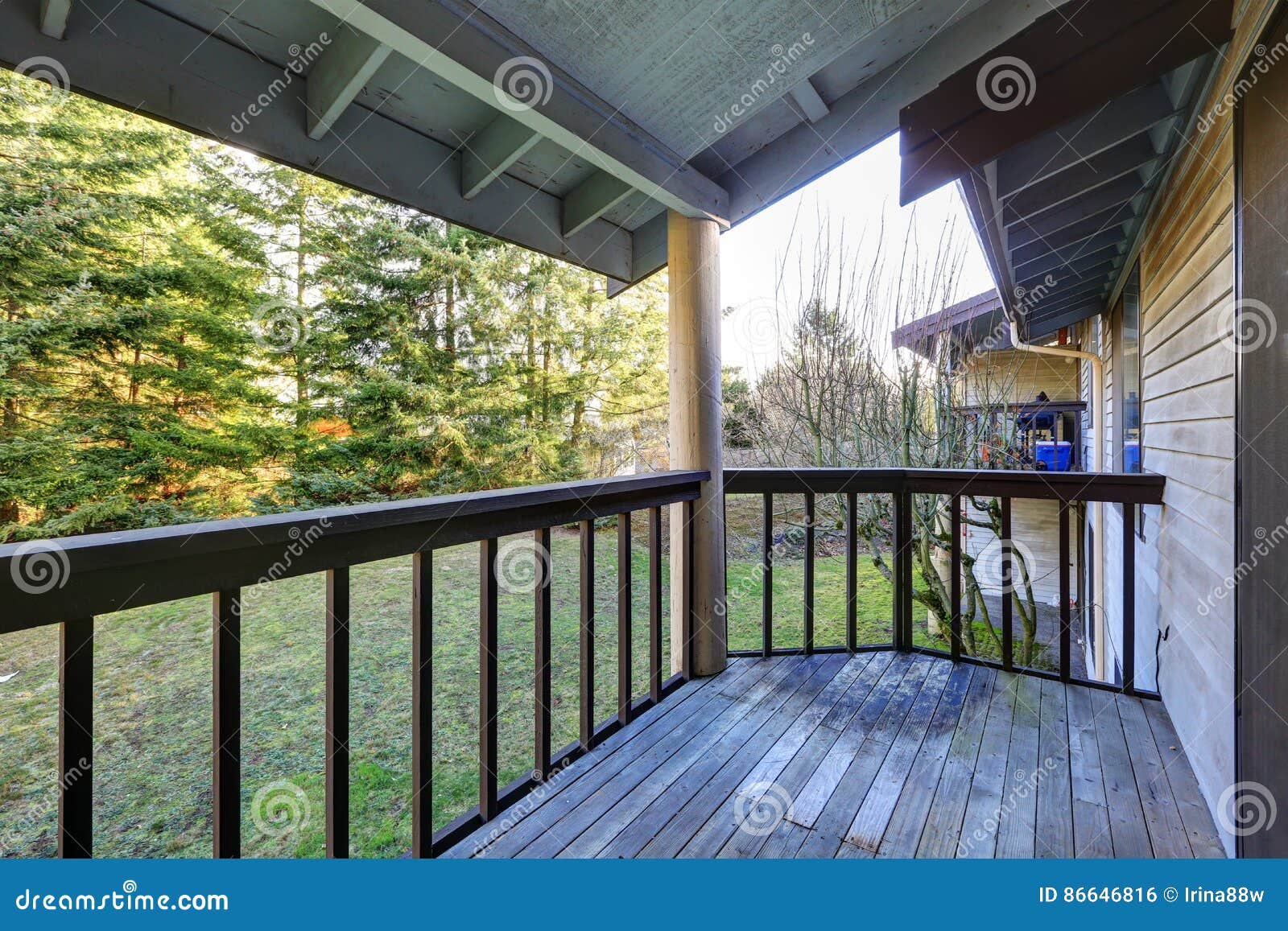 Territorial View from Apartment Balcony Stock Photo - Image of deck ...