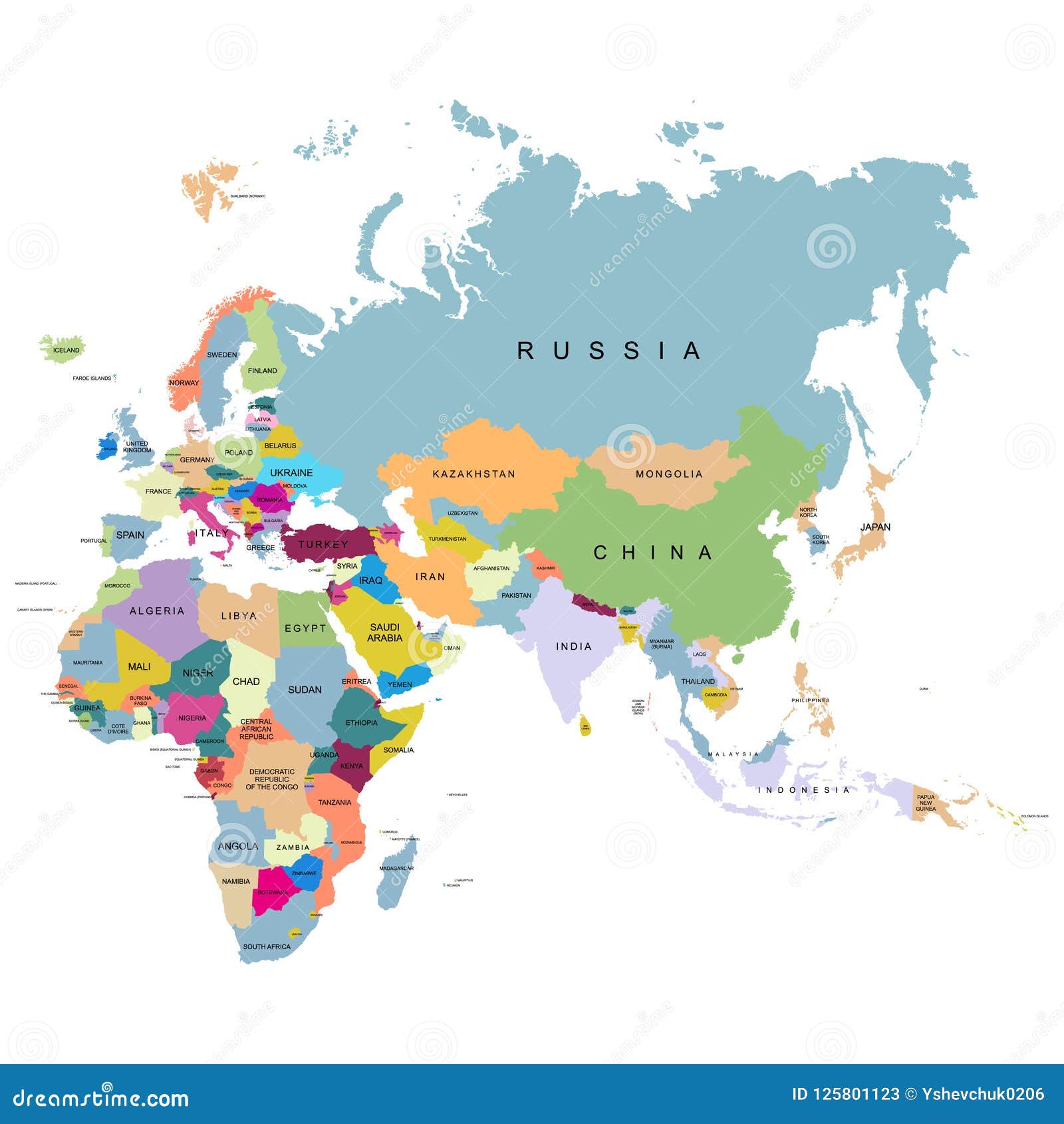 Territory of Asia and Africa. White Background. Vector Illustration ... Territory of Asia and Africa. White Background. Vector Illustration ...
