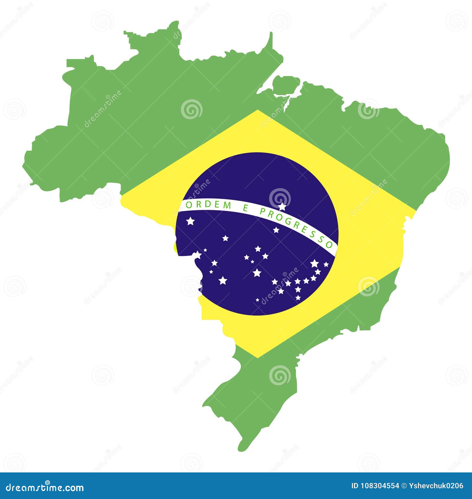Territory of Brazil. White Background. Vector Illustration Stock Vector ...