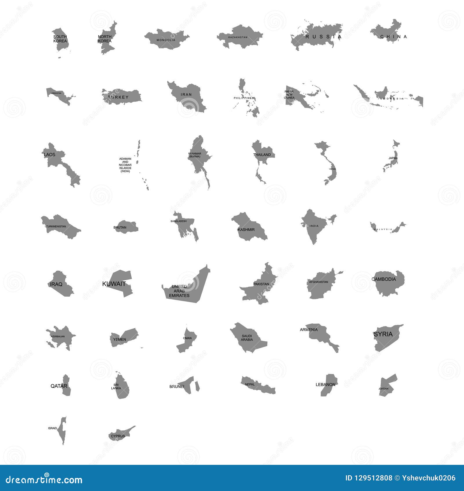Territory of Countries in Asia. Separate Countries. List of Asian ...