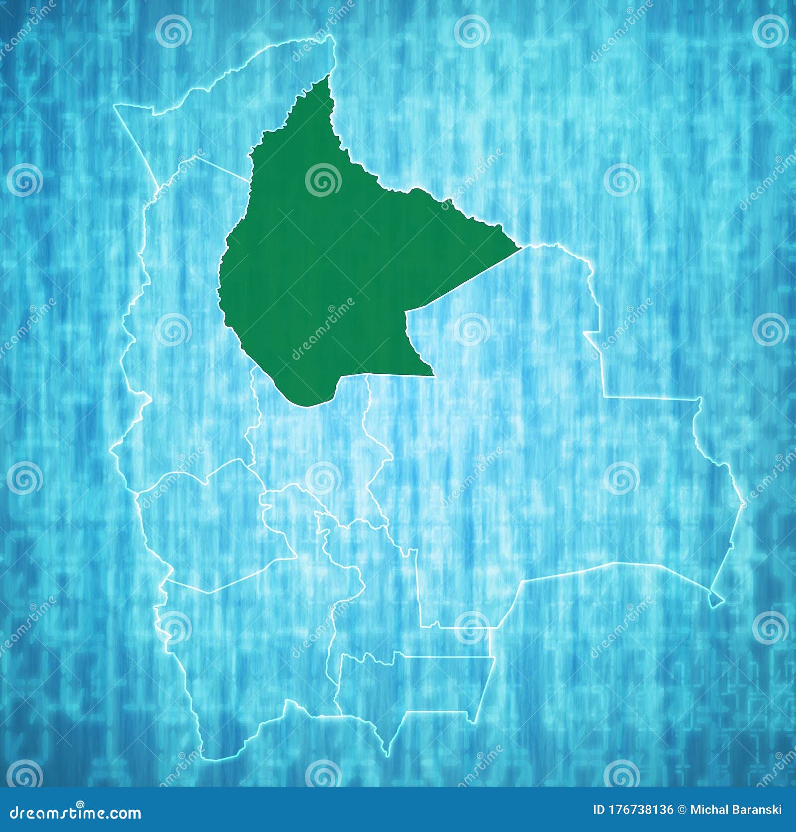 Territory of Beni Region on Administration Map of Bolivia Stock ...