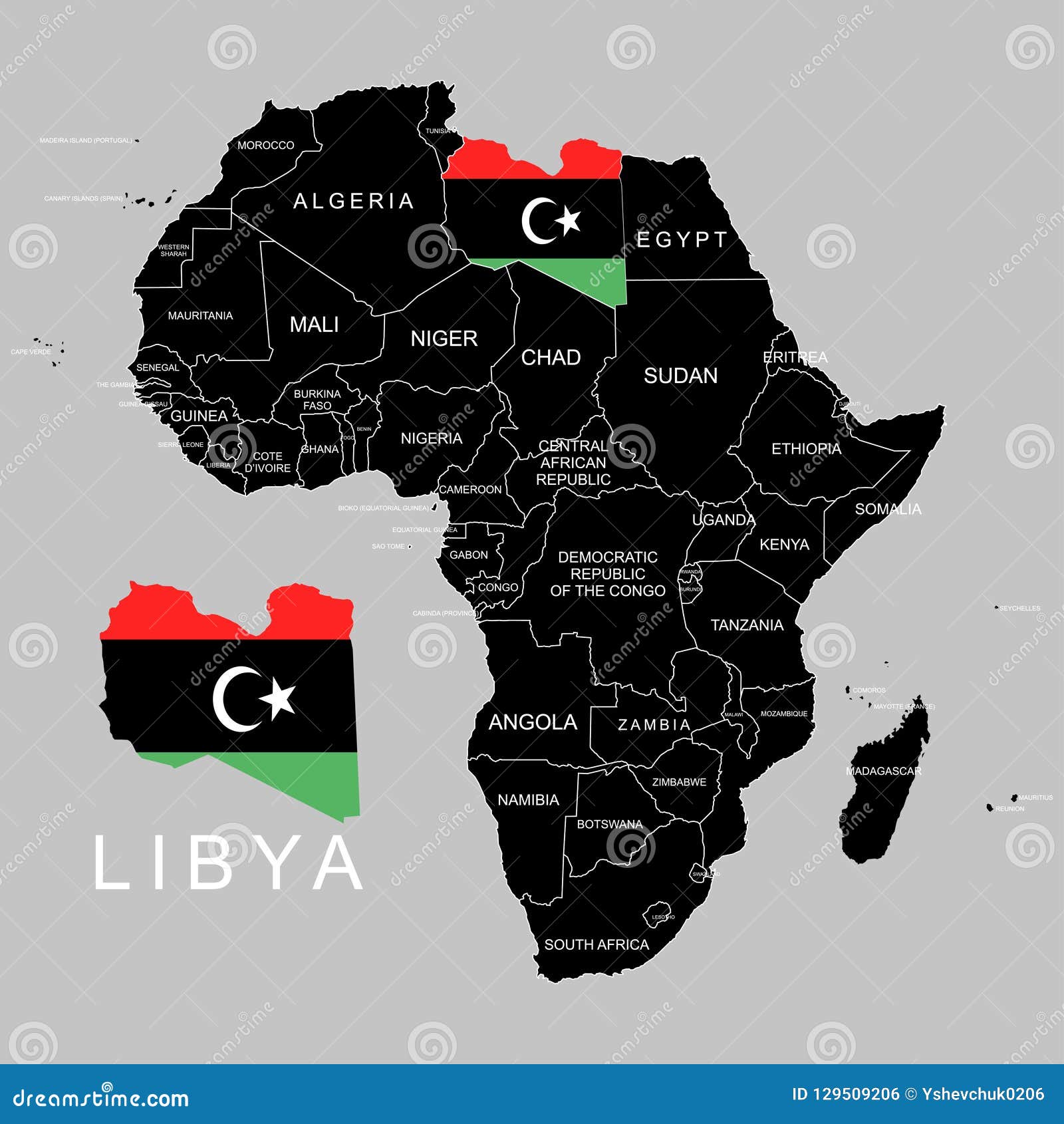Territory of Libya on Africa Continent. Vector Illustration Stock ...