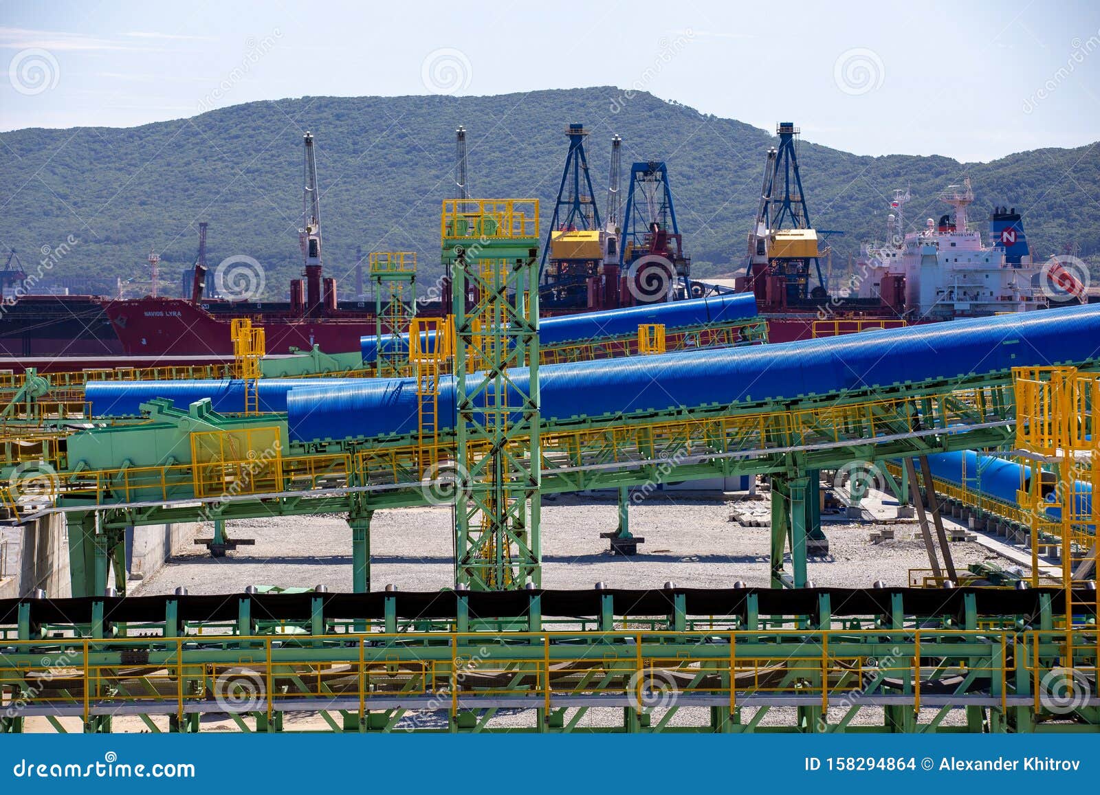 The Territory of the Marine Coal Terminal Stock Photo - Image of dull ...