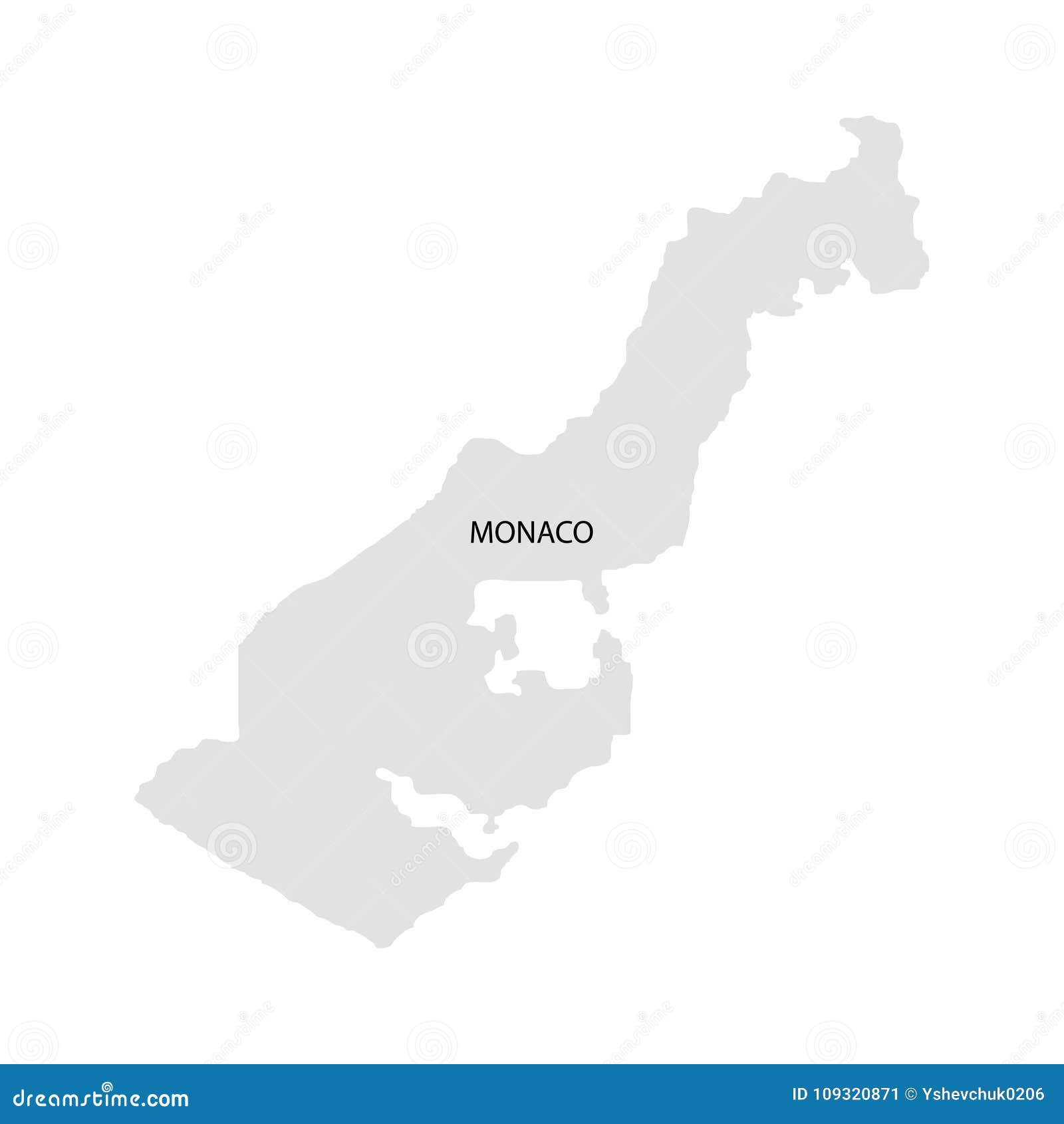 Map Monaco On White Background. Map And Flag Of Monaco Sign. Outline ...