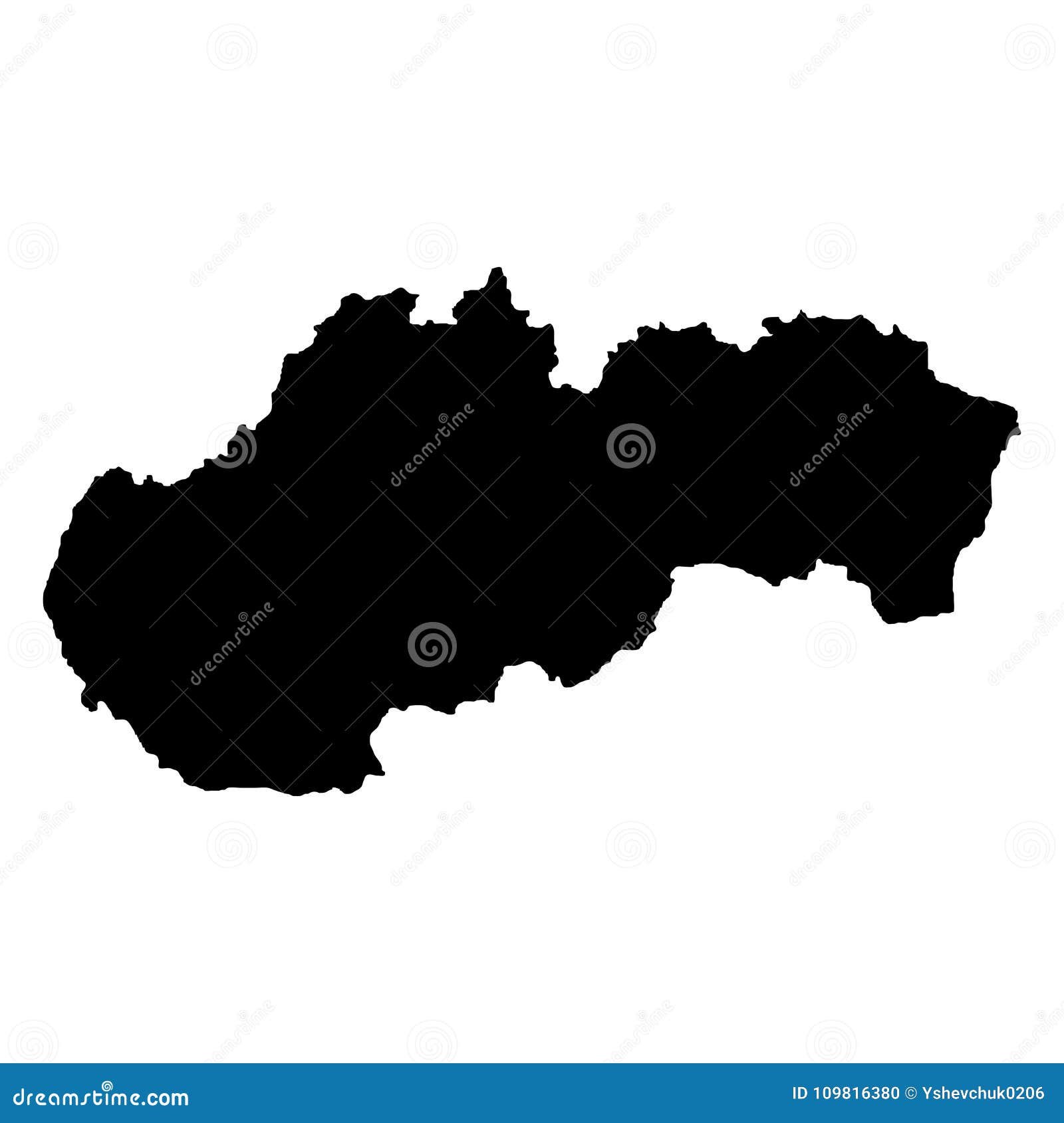 Territory Of Slovakia On Europe Map On A White Background Vector ...