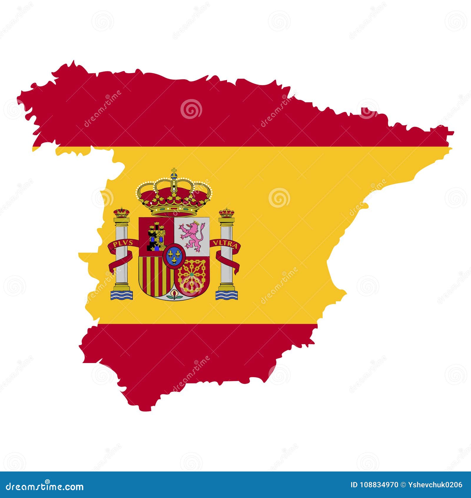 Spain Map On White Background, Outline. Vector Illustration. Outline ...