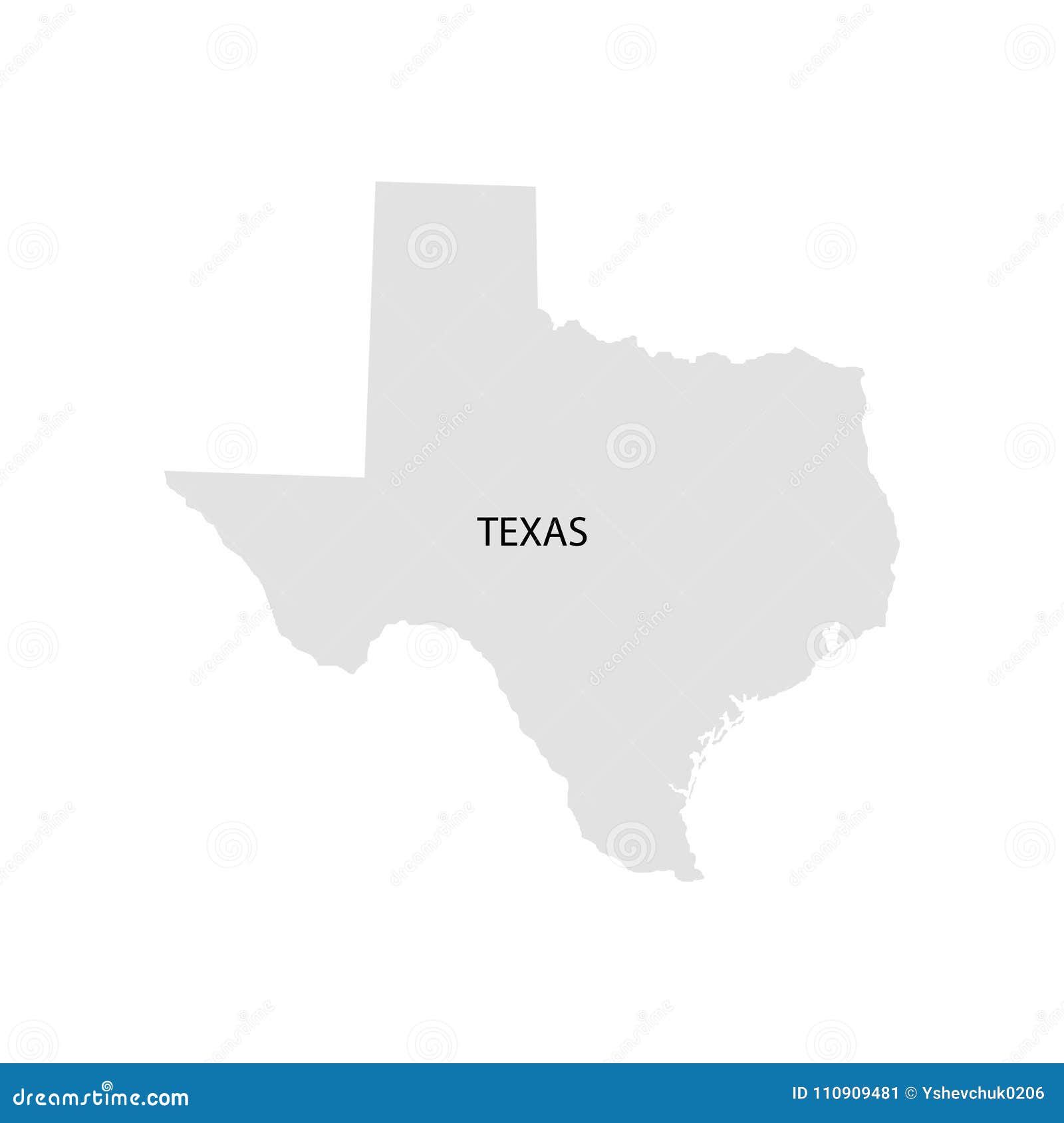 Territory Of Texas. White Background. Vector Illustration ...