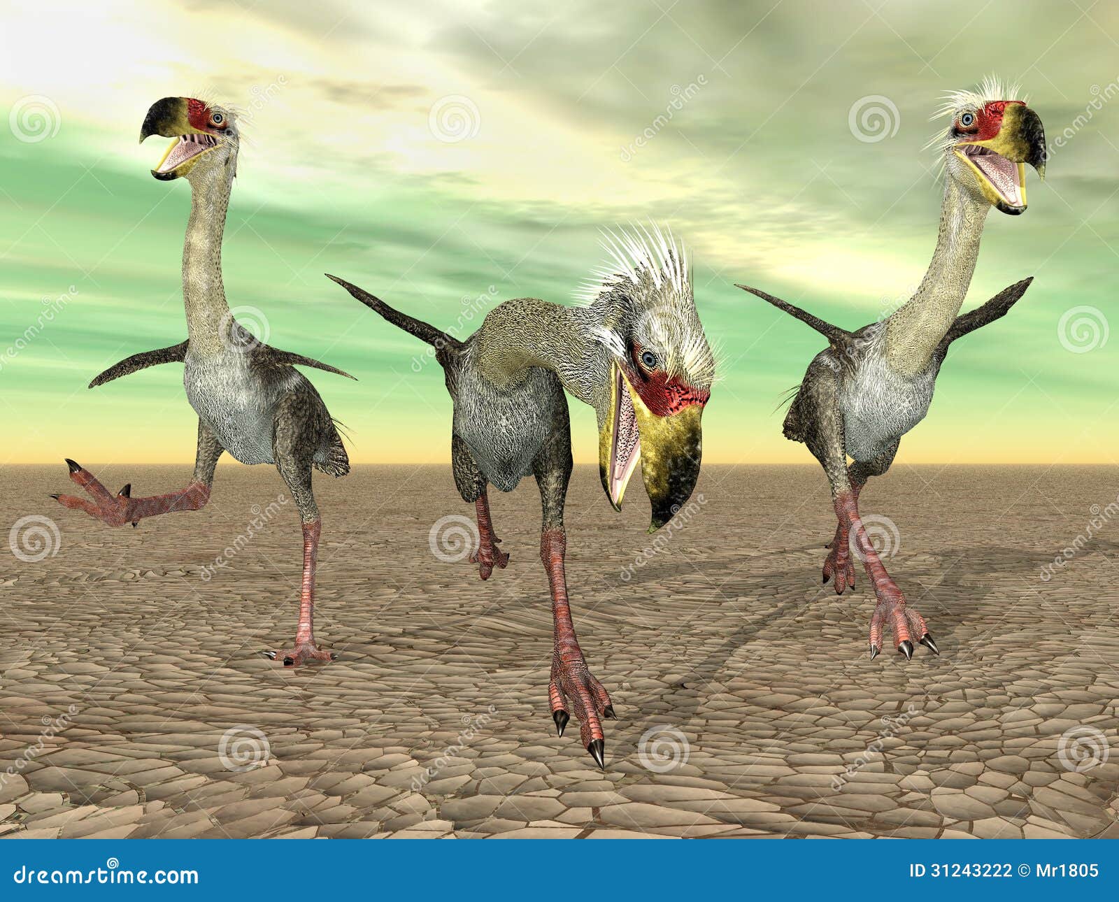 Terror Bird Phorusrhacos In A Landscape Royalty-Free Cartoon ...
