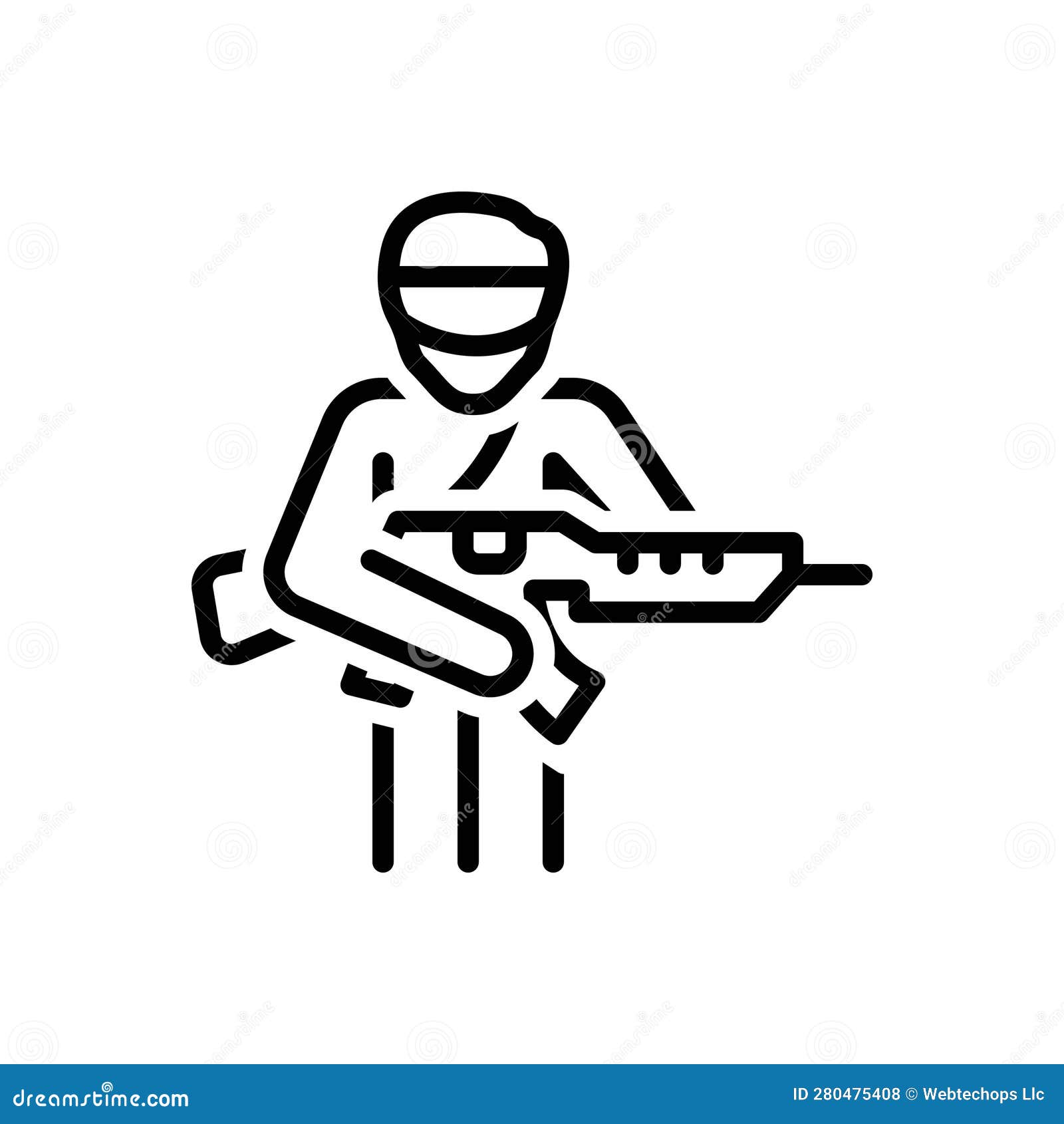 Black Line Icon for Terror, Burglary and Terrorism Stock Vector ...