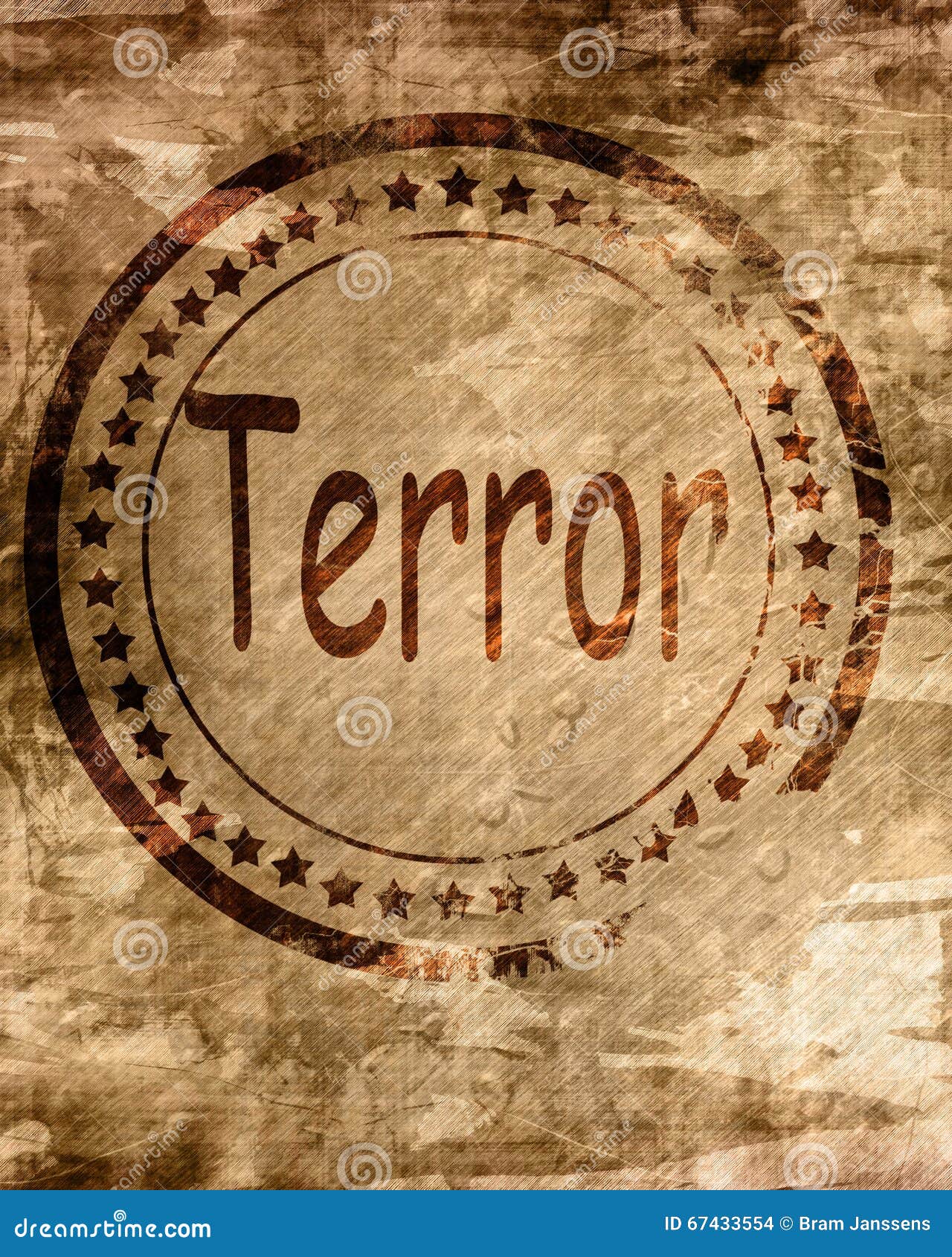 Terror Stamp on a Grunge Background Stock Photo - Image of parchment ...