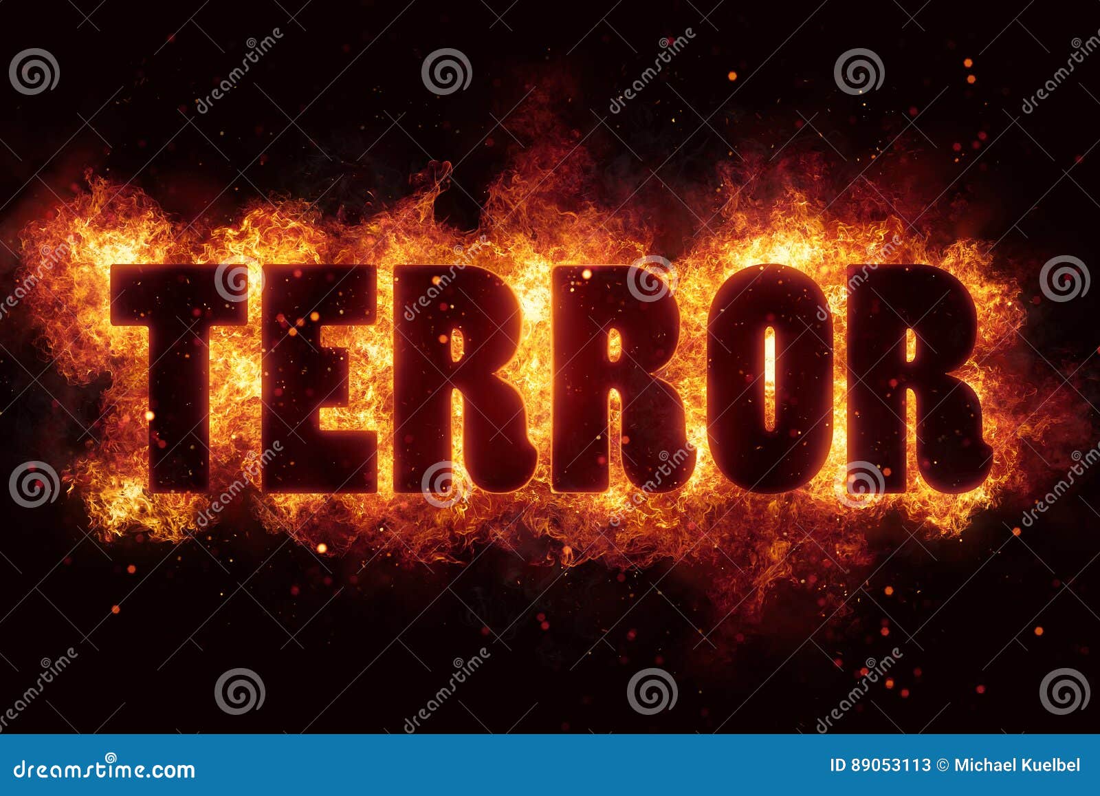 Terror Terrorism Fire Burn Flame Text is Explode Stock Image - Image of ...