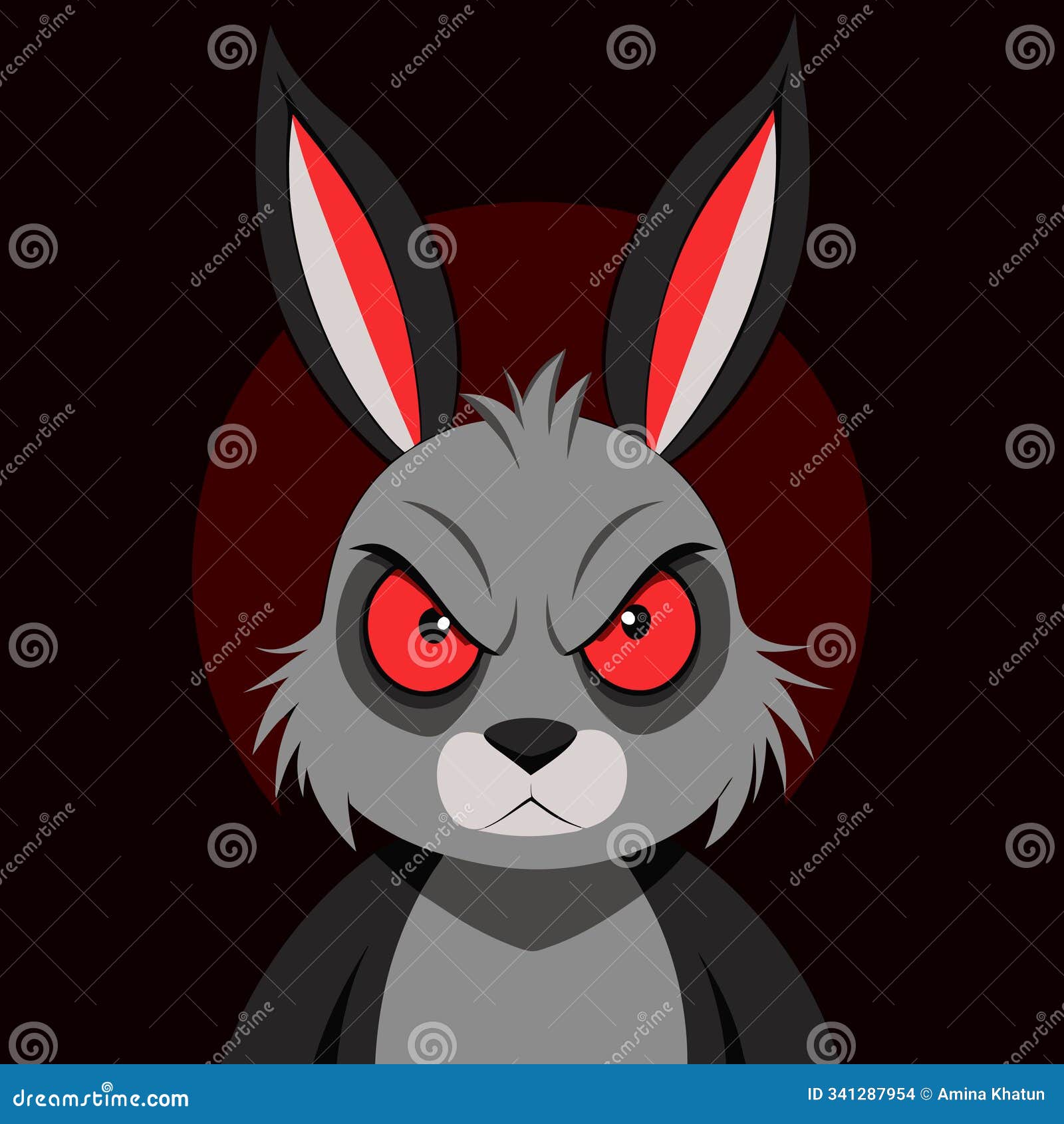 A Terror Up Close Red Eyed Bunny from Hall Stock Vector - Illustration ...