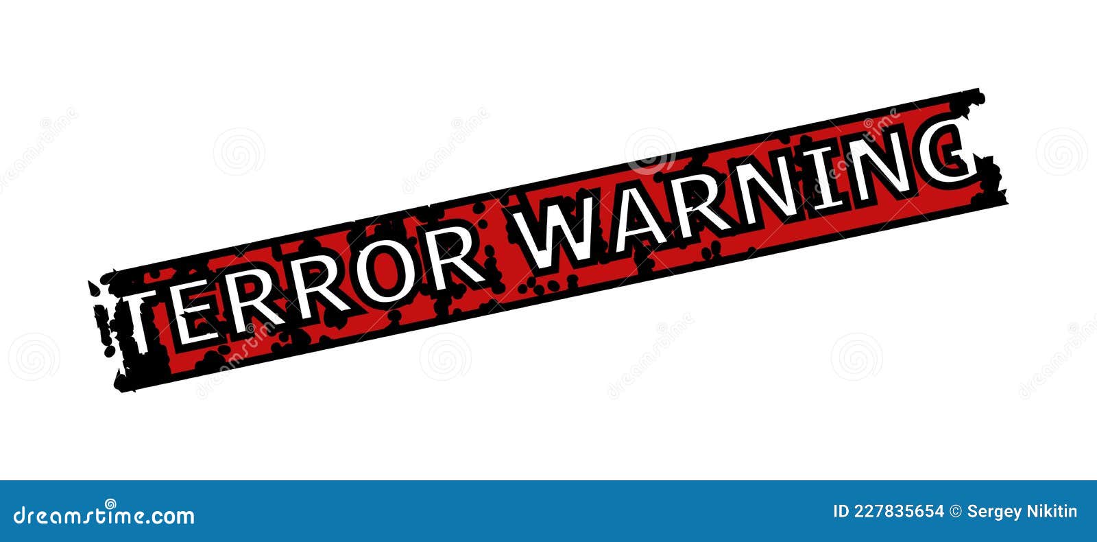 TERROR WARNING Red and Black Rectangle Corroded Watermark Stock ...