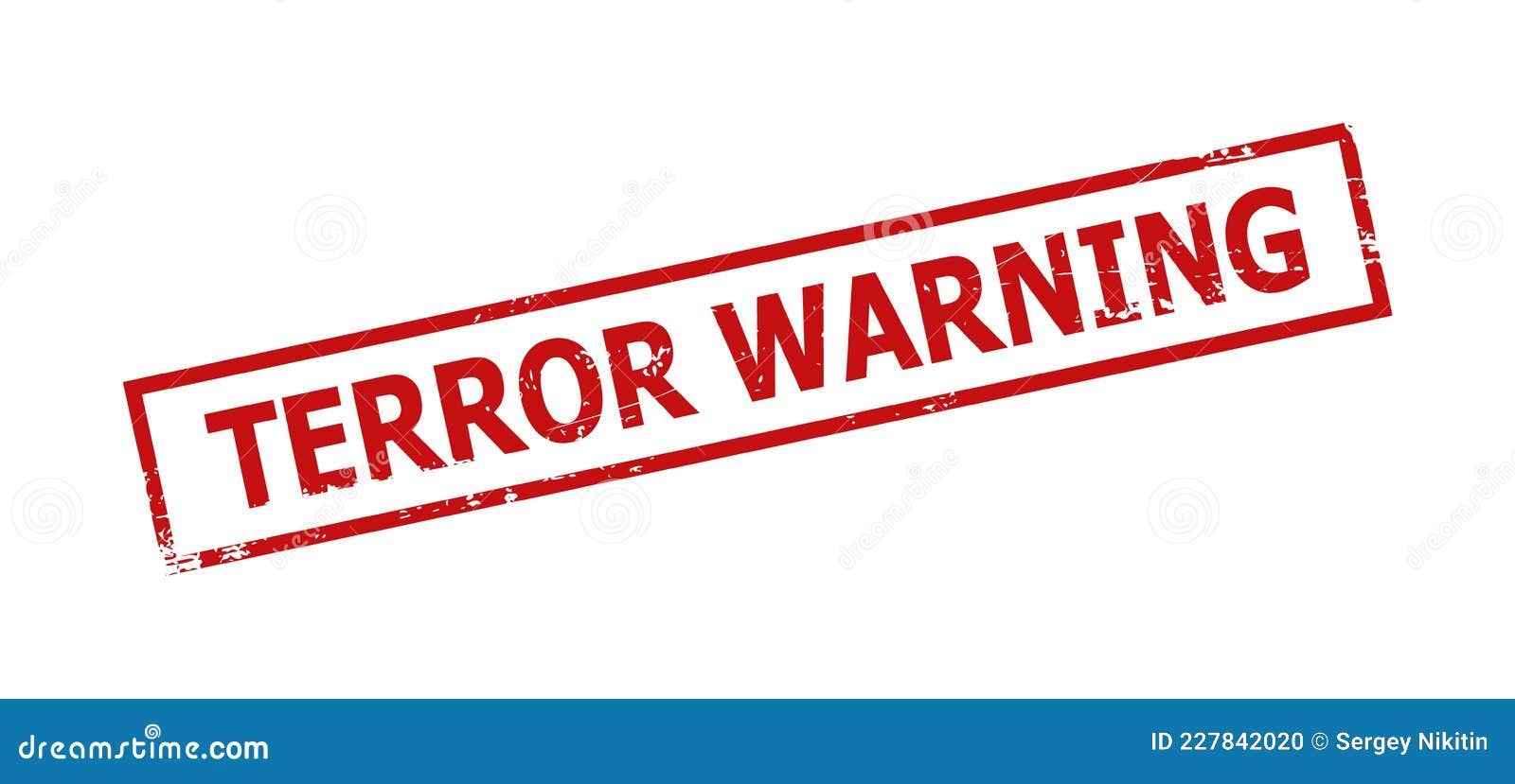 TERROR WARNING Red Rectangle Frame Grunge Seal Stock Vector ...