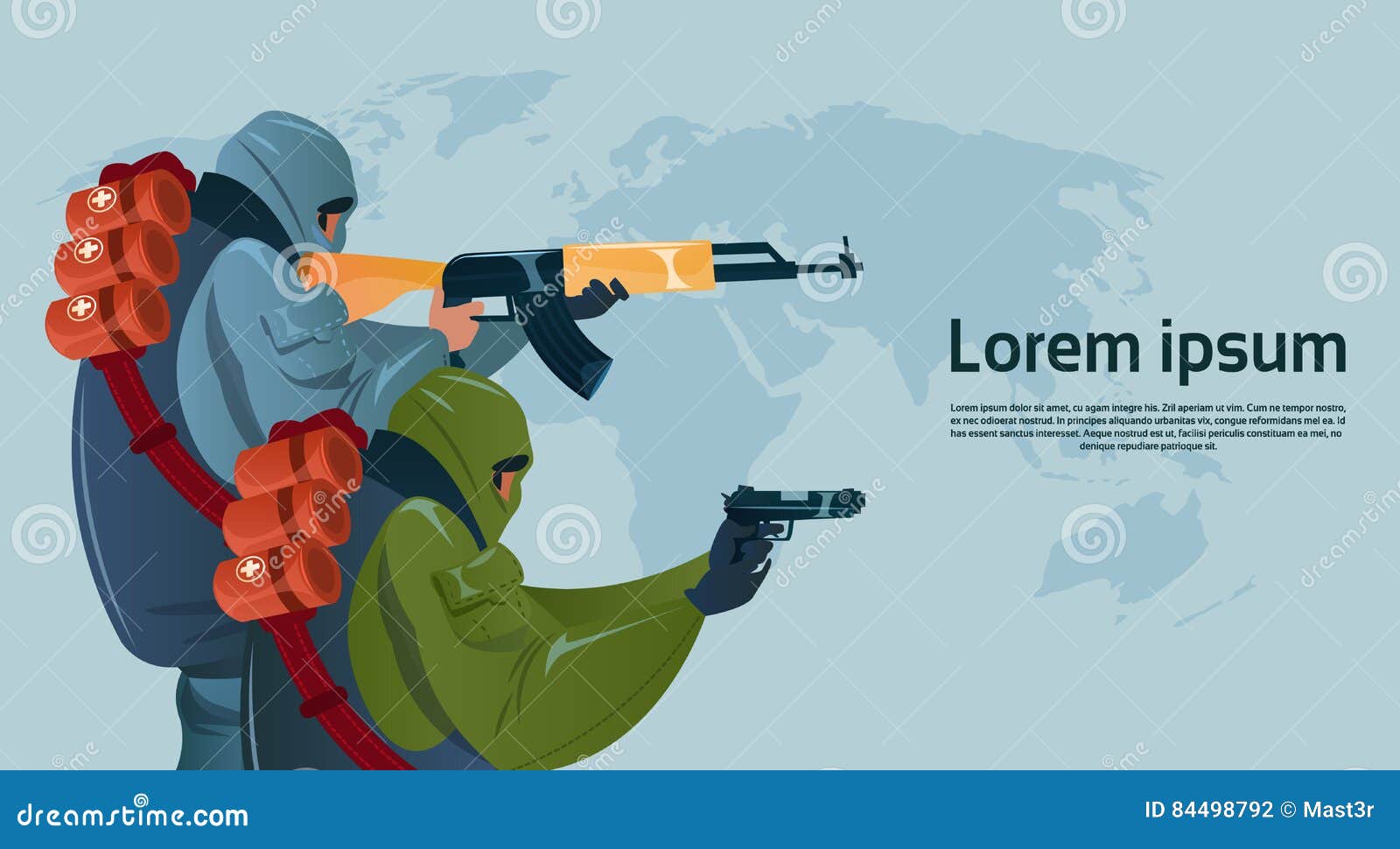 Armed Terrorist Group Terrorism Concept Cartoon Vector | CartoonDealer ...