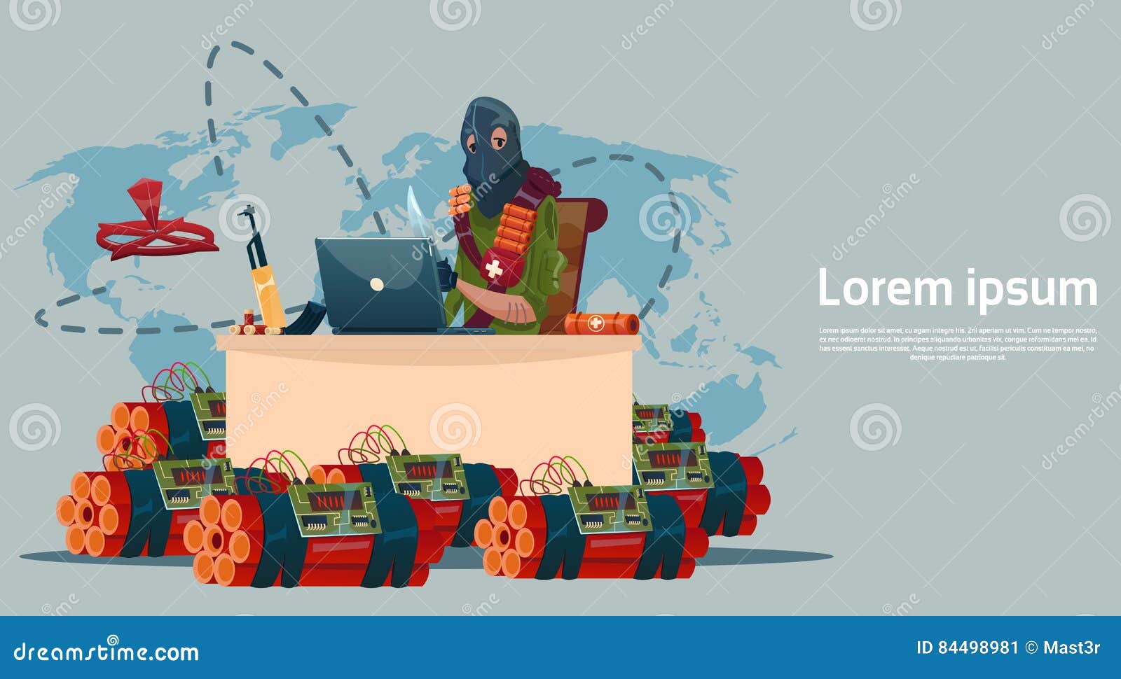 Armed Terrorist Group Terrorism Concept Cartoon Vector | CartoonDealer ...