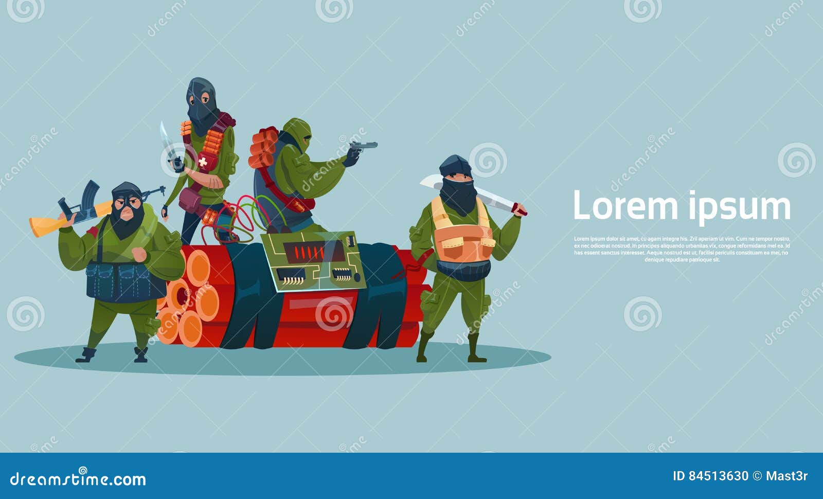 Armed Terrorist Group Terrorism Concept Cartoon Vector | CartoonDealer ...