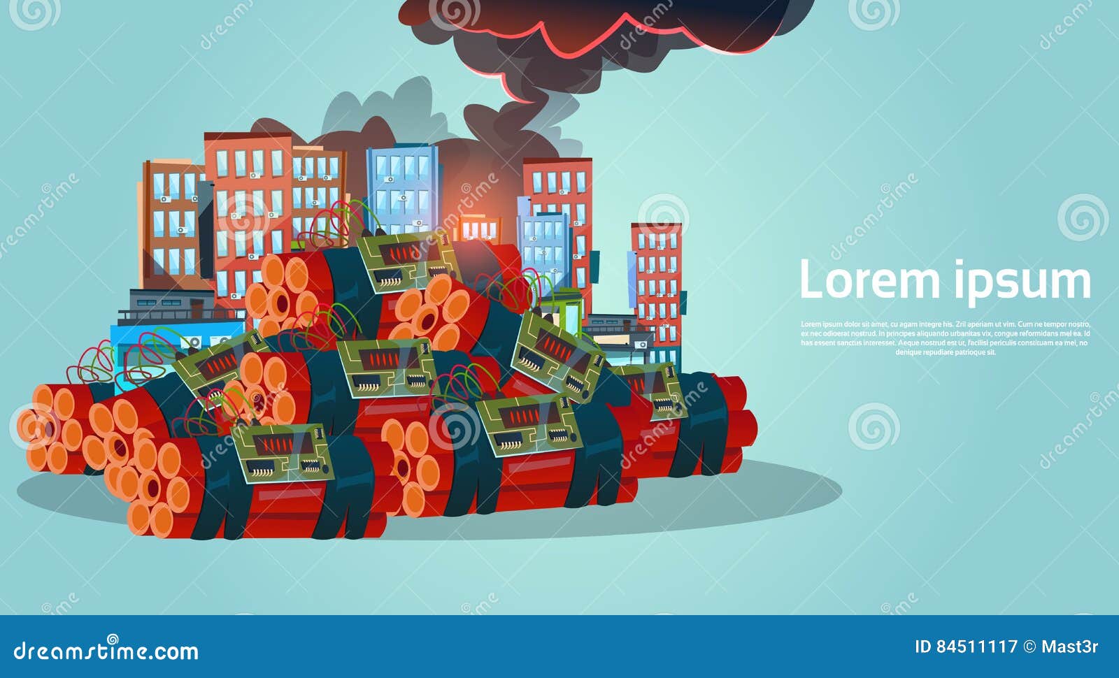 Terrorism Attack City Bombing Criminal Terrorist Danger Stock Vector ...