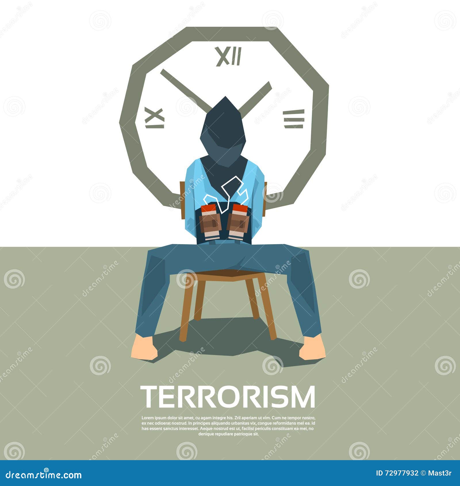 Terrorism Hostage Blindfolded with Bomb Timer Stock Vector ...