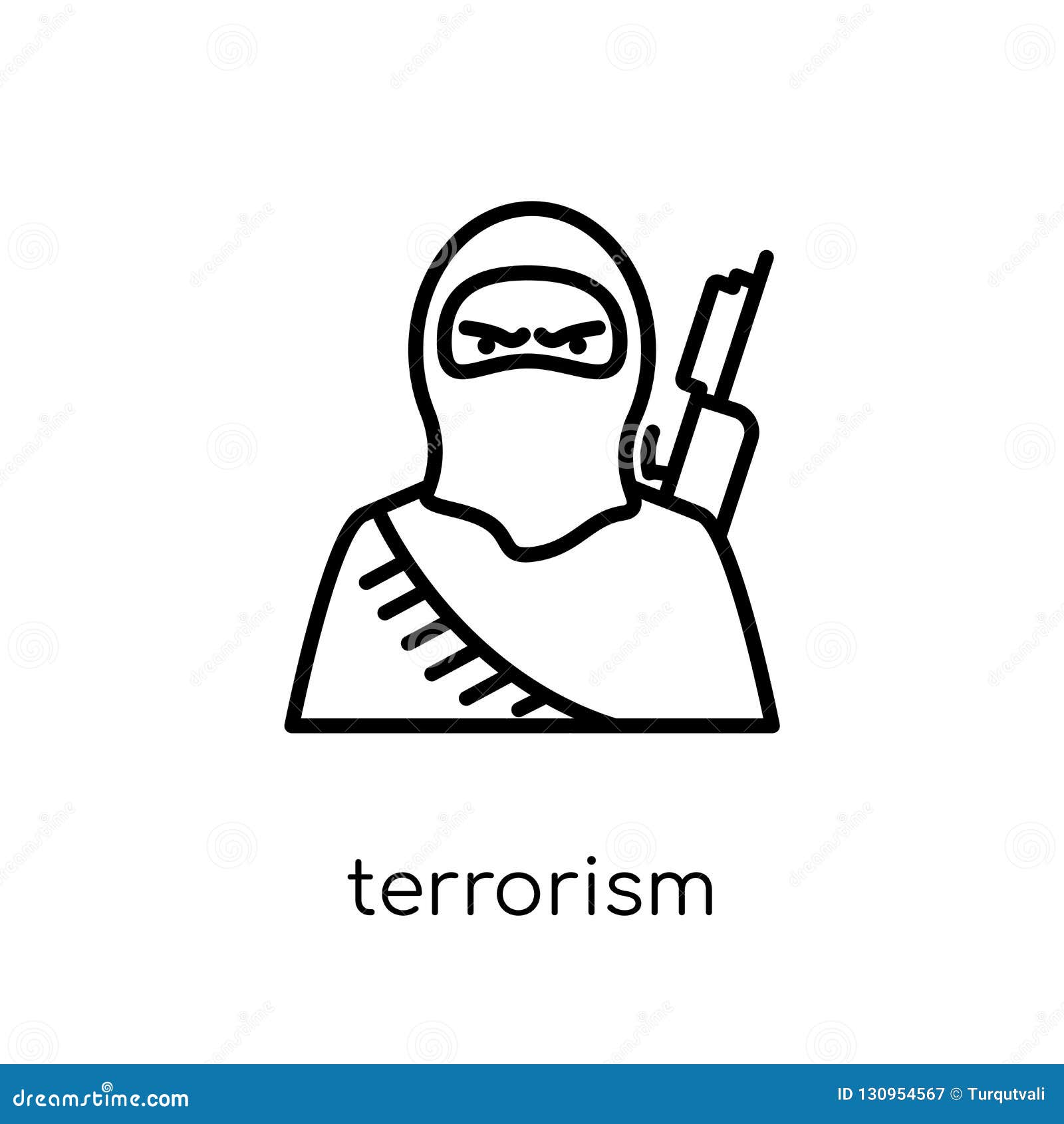 Terrorism Icon. Trendy Modern Flat Linear Vector Terrorism Icon Stock ...