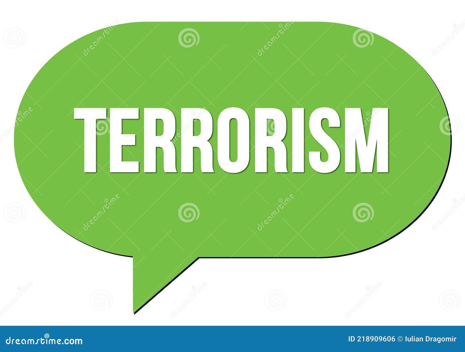TERRORISM Text Written in a Green Speech Bubble Stock Illustration ...
