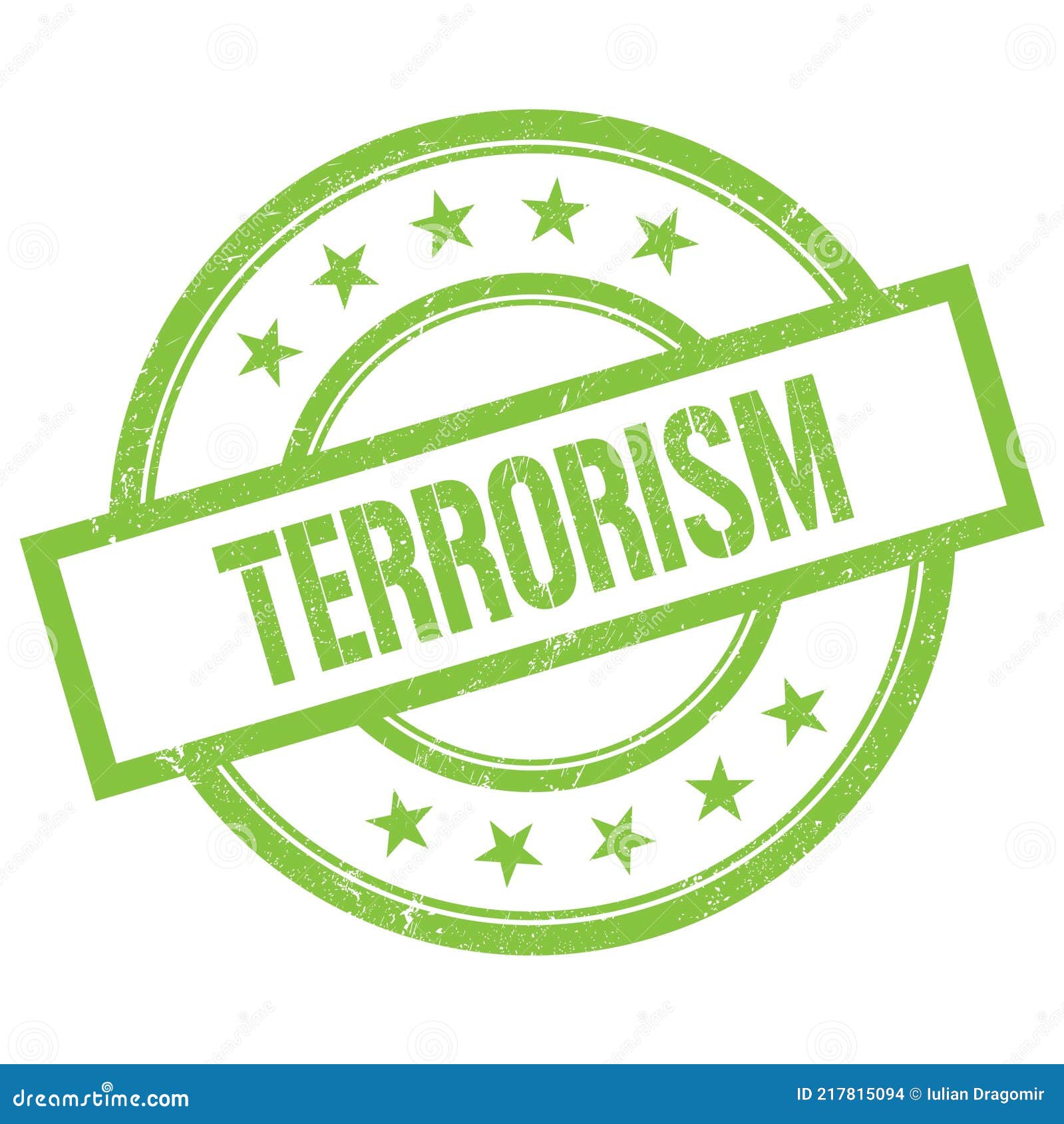 TERRORISM Text Written on Green Vintage Stamp Stock Illustration ...